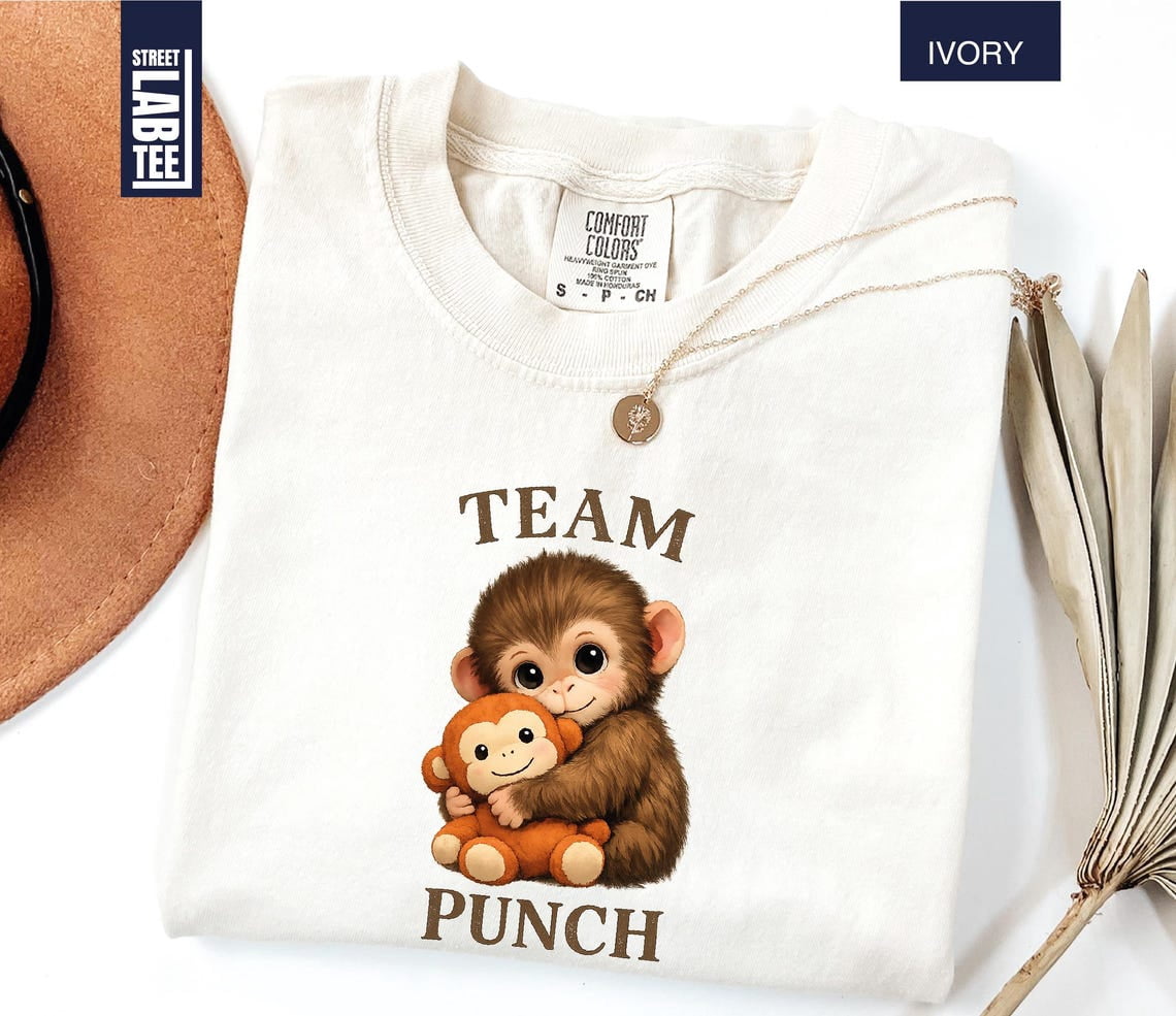Baby Monkey Punch Comfort Colors T-Shirt – Viral Animal Lover Gift ...
