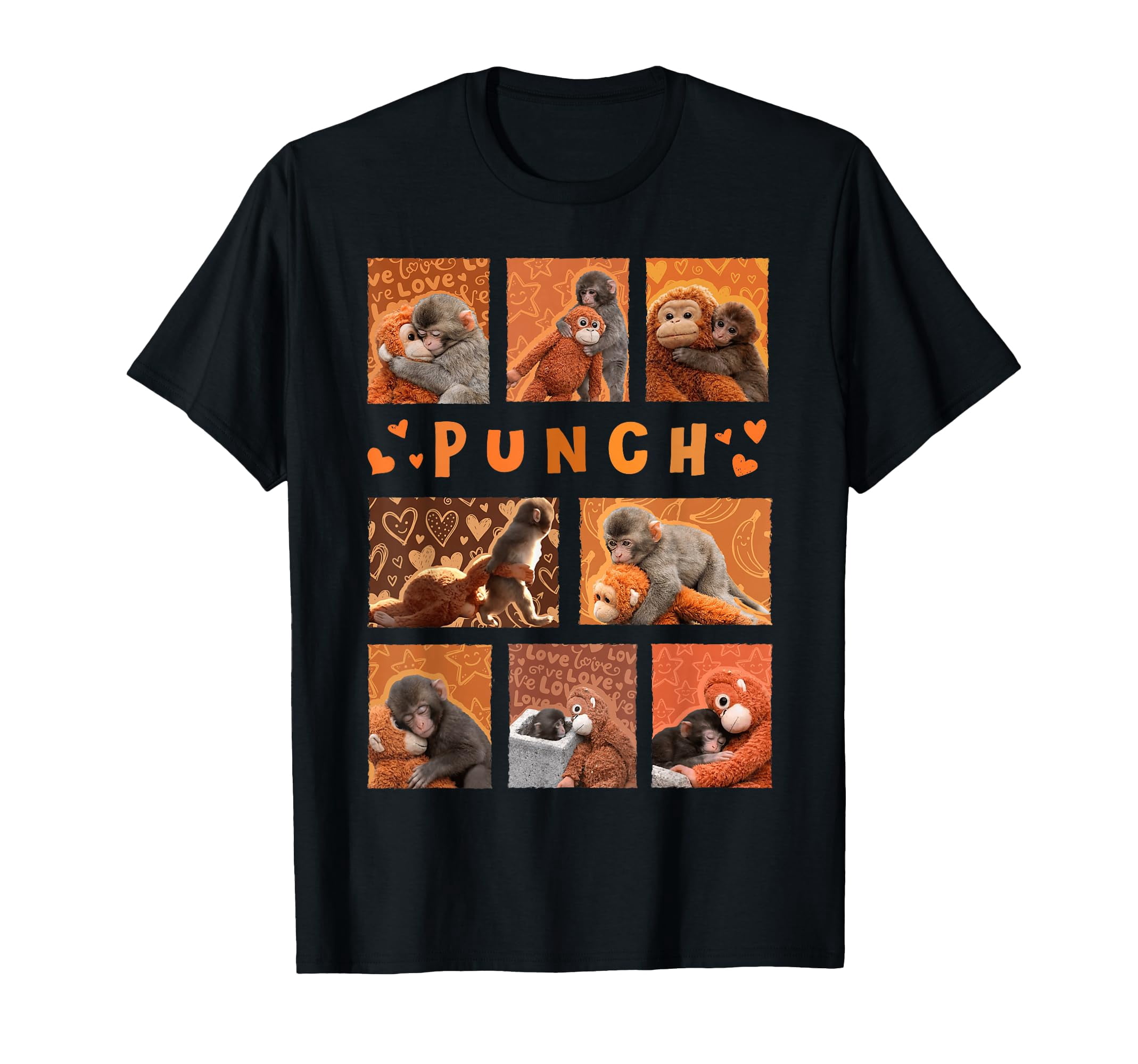 Baby Monkey Punch Mama Monkey Stuff Hugs Kids Men Women Cute T-Shirt ...