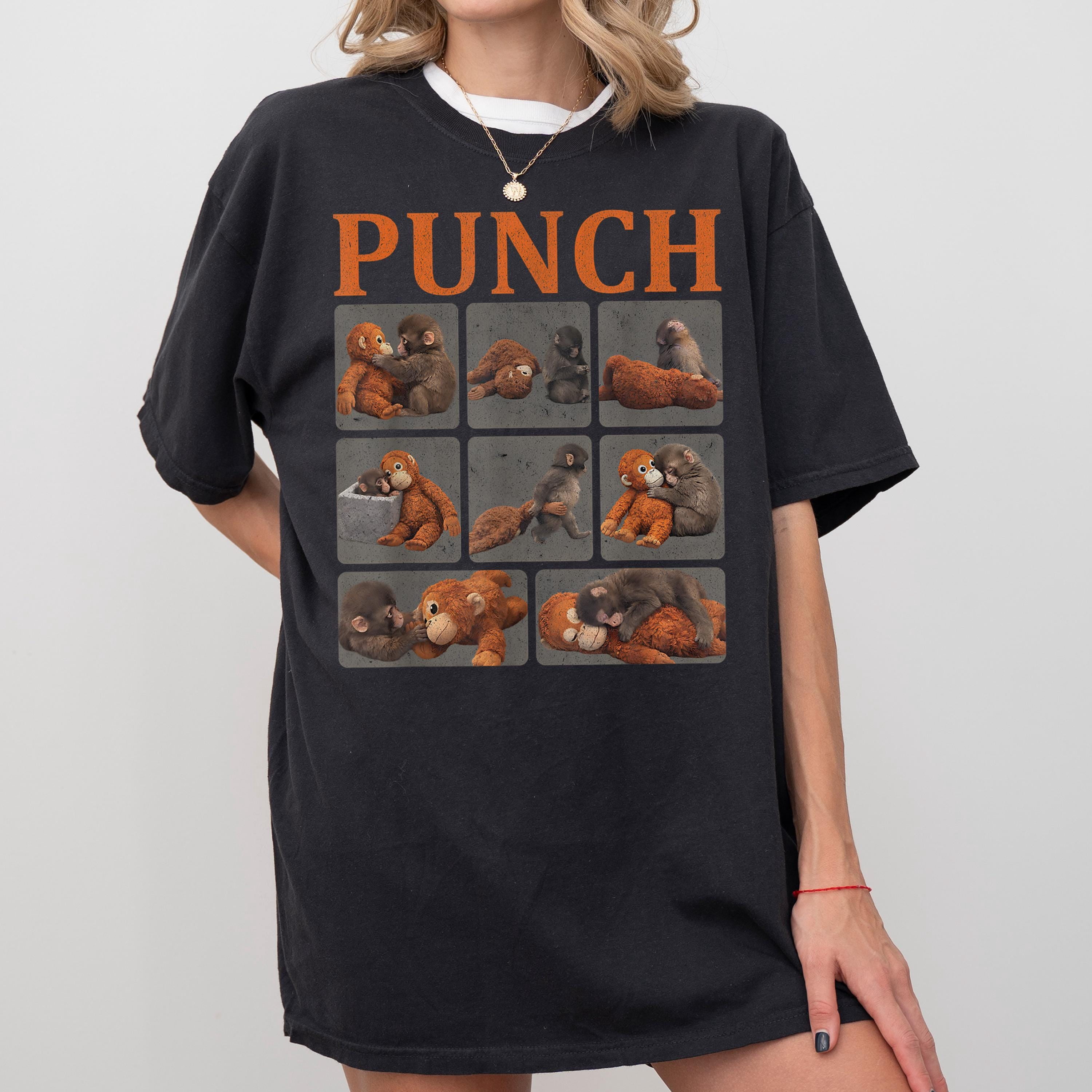 Baby Monkey Punch Shirt, Cute Monkey T-Shirt, Animal Lover Gift, Cute ...