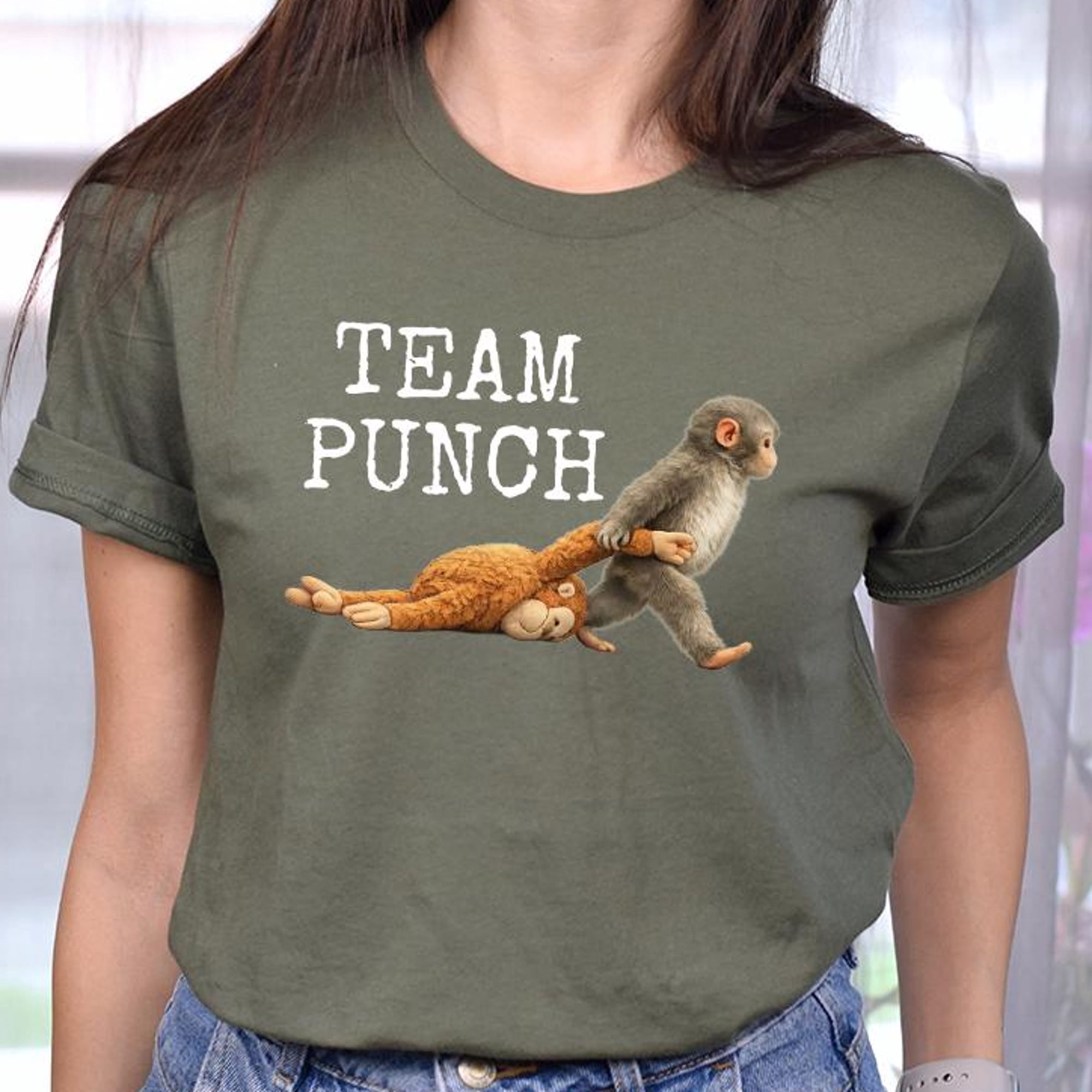 Baby Monkey Punch Shirt Team Punch TShirt Cute Humor Animal Shirt ...