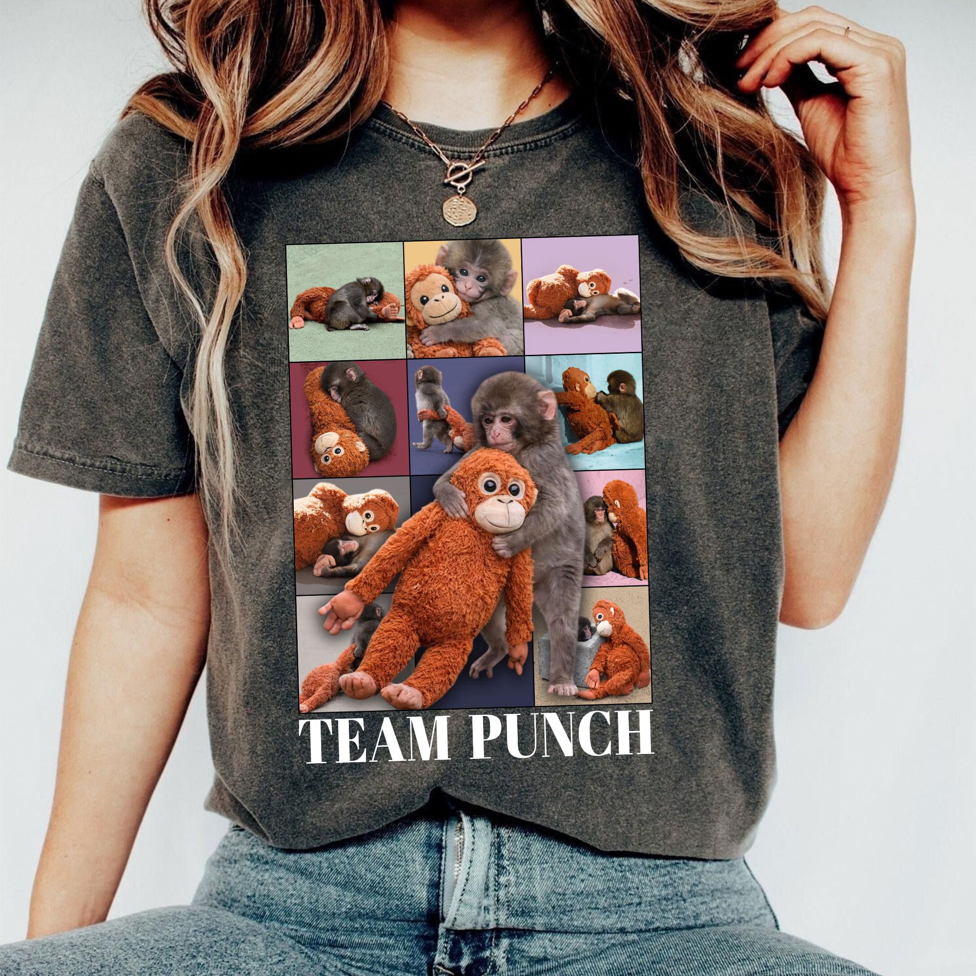 Baby Monkey Punch Shirt, Team Punch Viral Monkey Graphic Tee, Cute ...