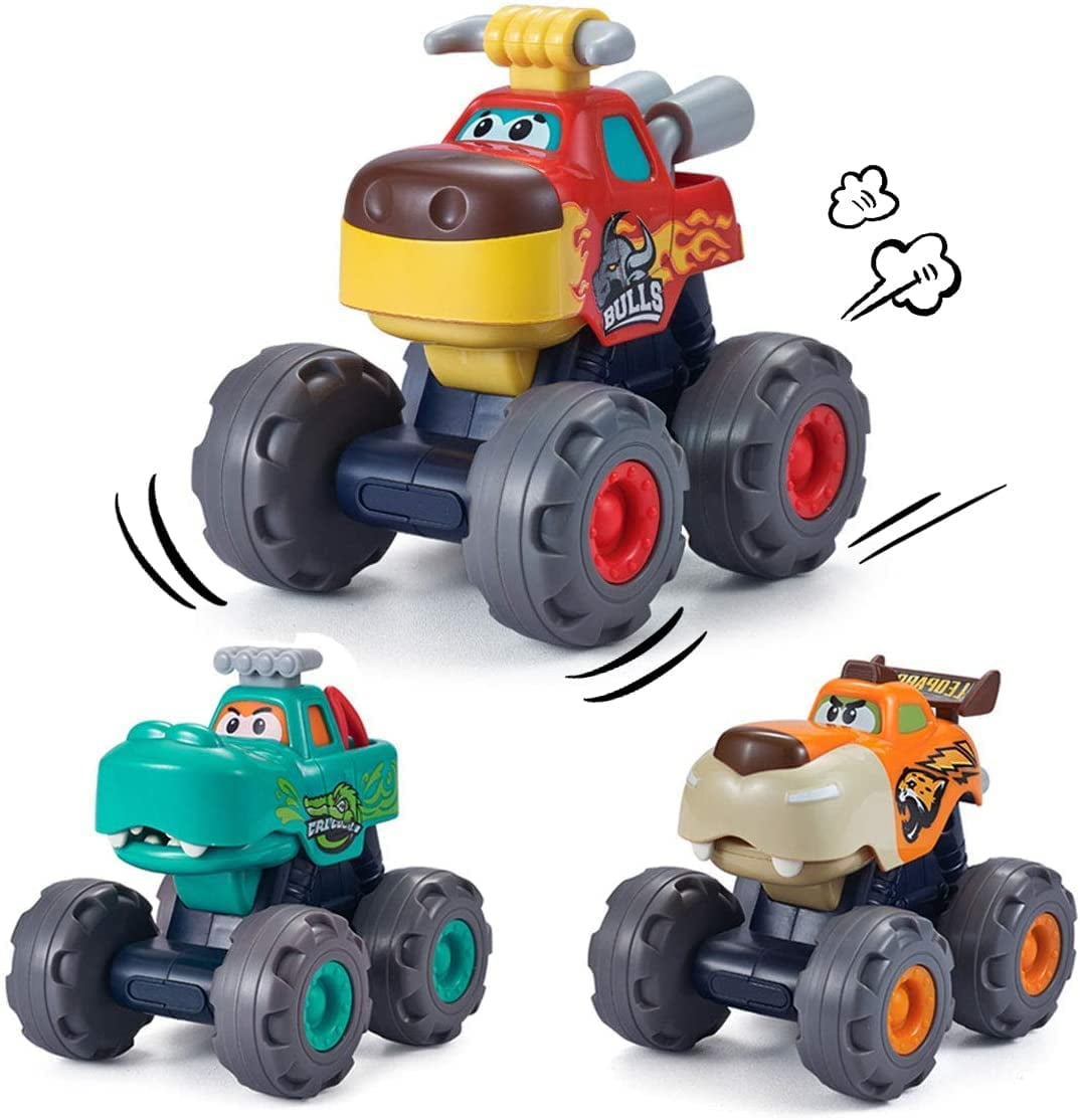 Baby Monster Truck Toy Set - Toys Car Playset for 1 Year Old Infant ...