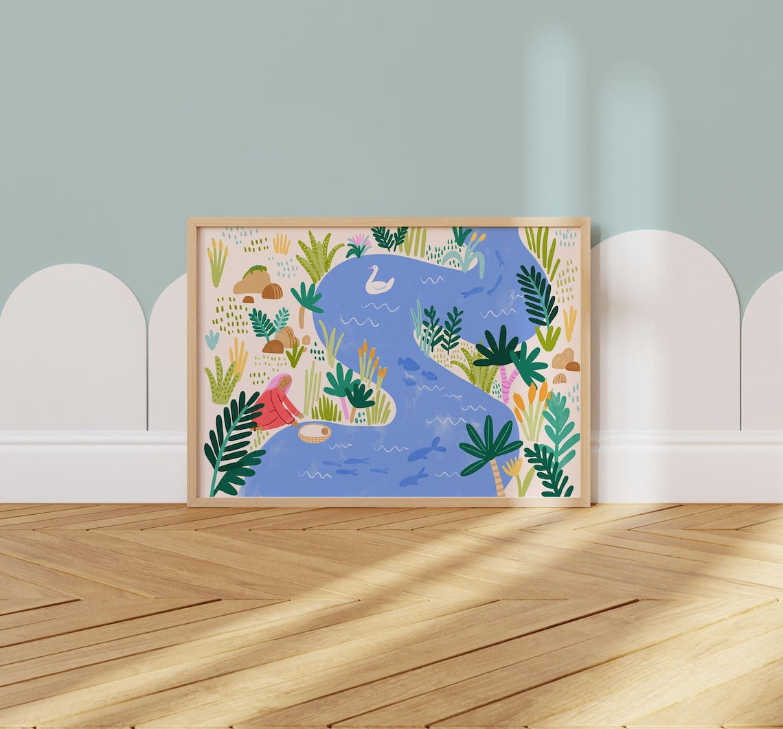 Baby Moses Bible Story Wall Picture, Unframed Canvas 24x36in - Walmart.com