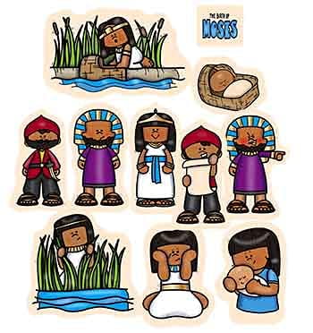 Baby Moses Felt Figures MMF7 for Bible Flannel Board Stories 11 Precut ...