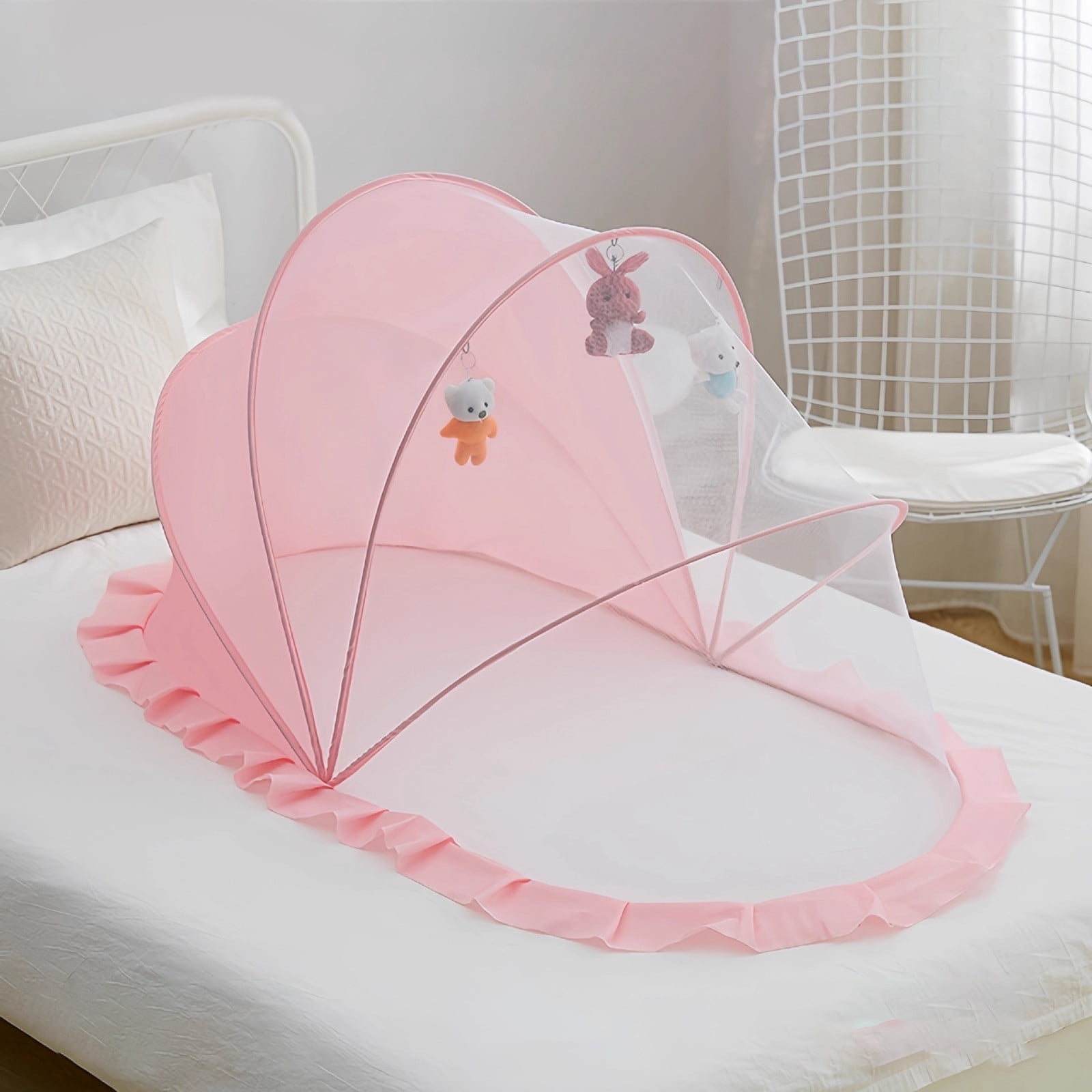 Baby Mosquito Net for Crib - Full Coverage Canopy with Sun Shade, Pop ...