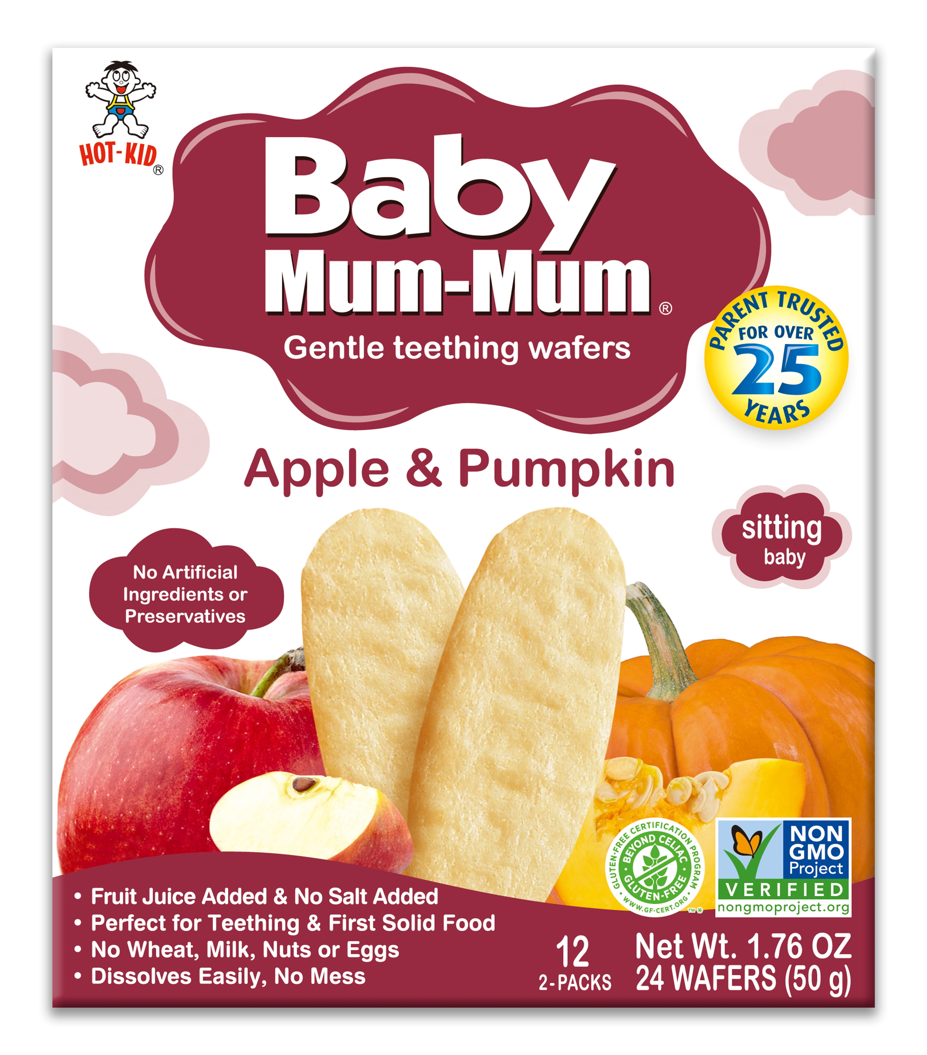 Baby Mum-Mum Non-GMO Apple, Pumpkin Infants Food, Natural Teething Rice ...
