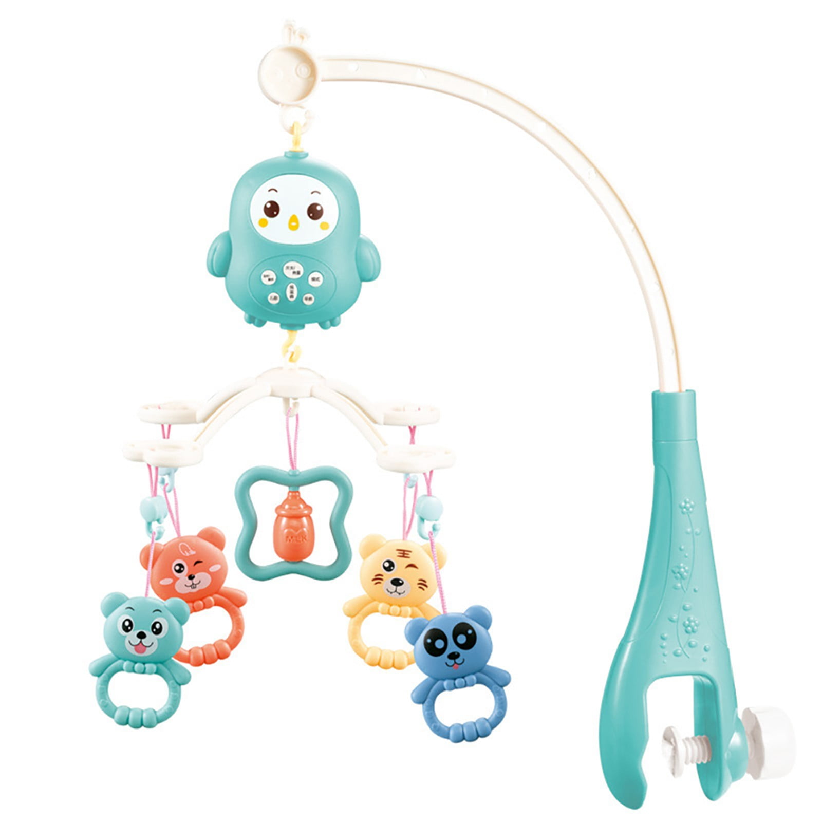 Baby Musical Crib Mobile With Hanging Rotating Toys Remote Control Bed ...