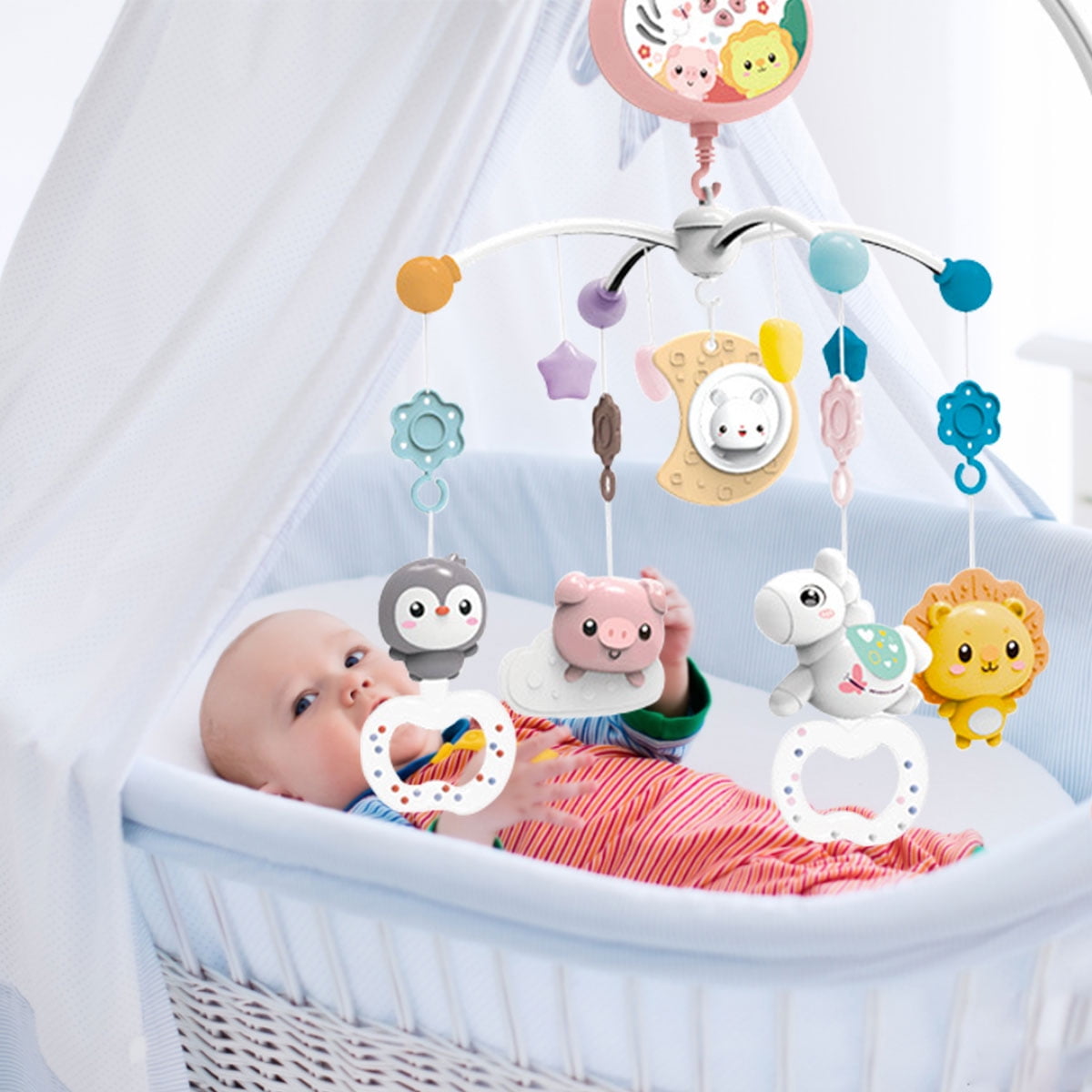 Baby Musical Crib Mobile with Projector and Night Light Hanging ...