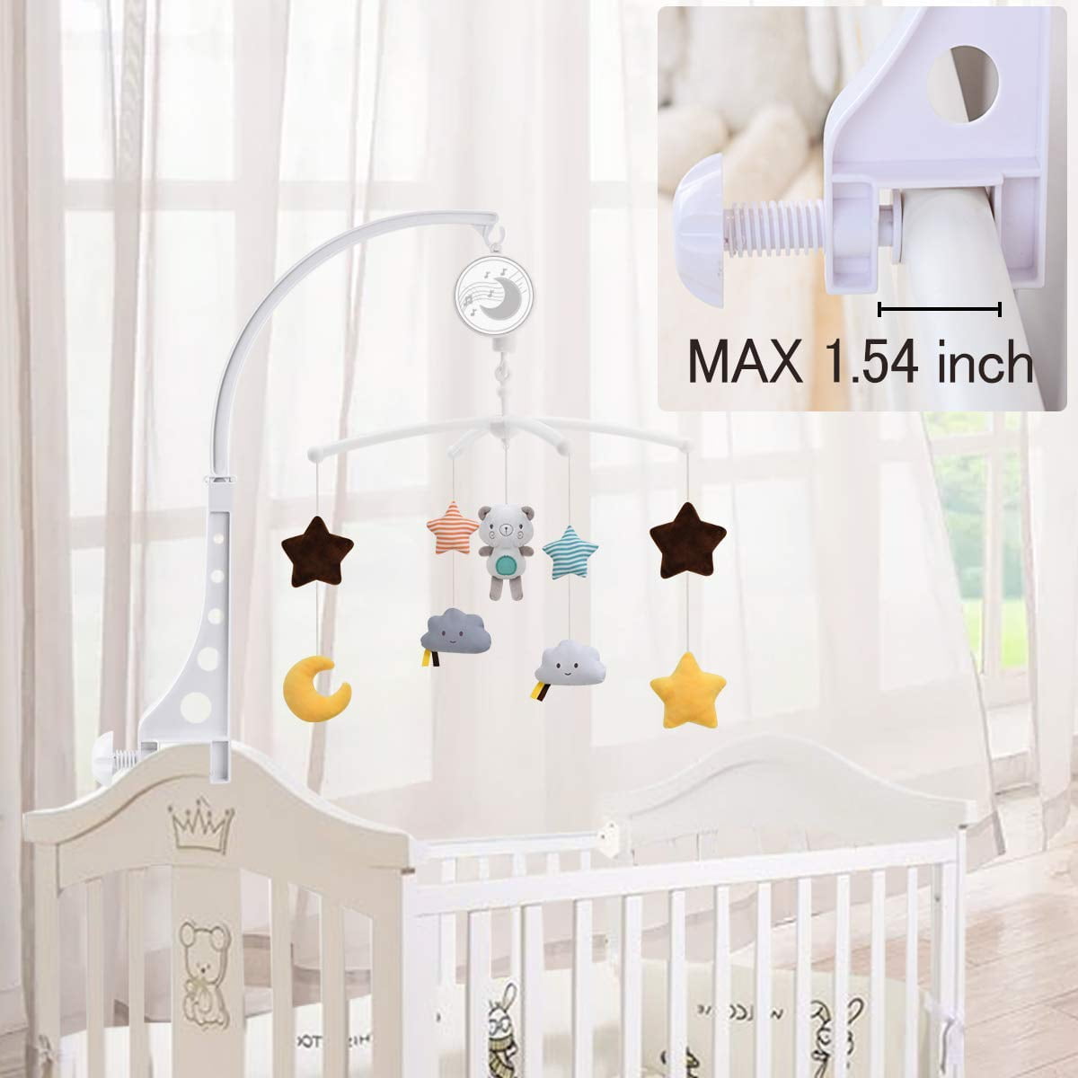 Baby Musical Crib Mobile with Hanging Rotating Toys,Rotating Bear ...