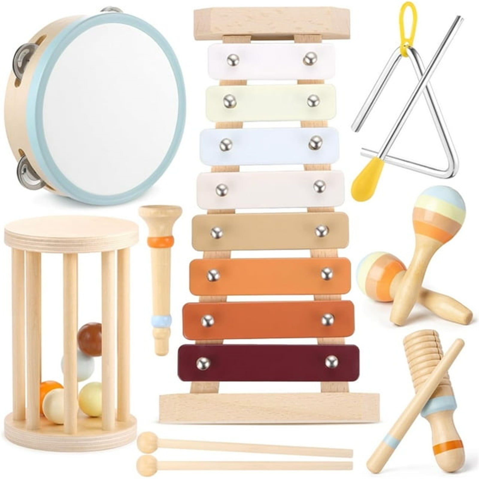 Baby Musical Instruments, Montessori Wooden Toys for Toddlers 1-3 ...
