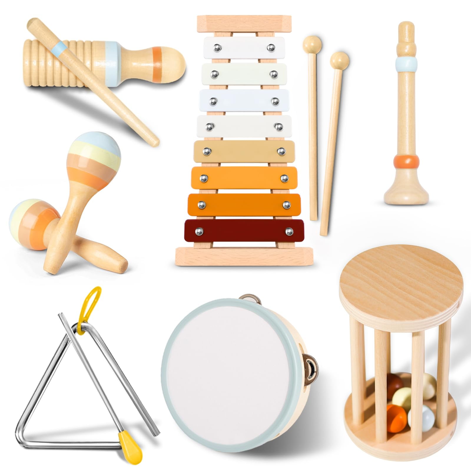 Baby Musical Instruments-Neutral Colors Musical Toys For Toddlers 1-3 ...