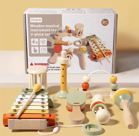 Baby Musical Instruments-Toddler Montessori Wooden Musical Toys for ...
