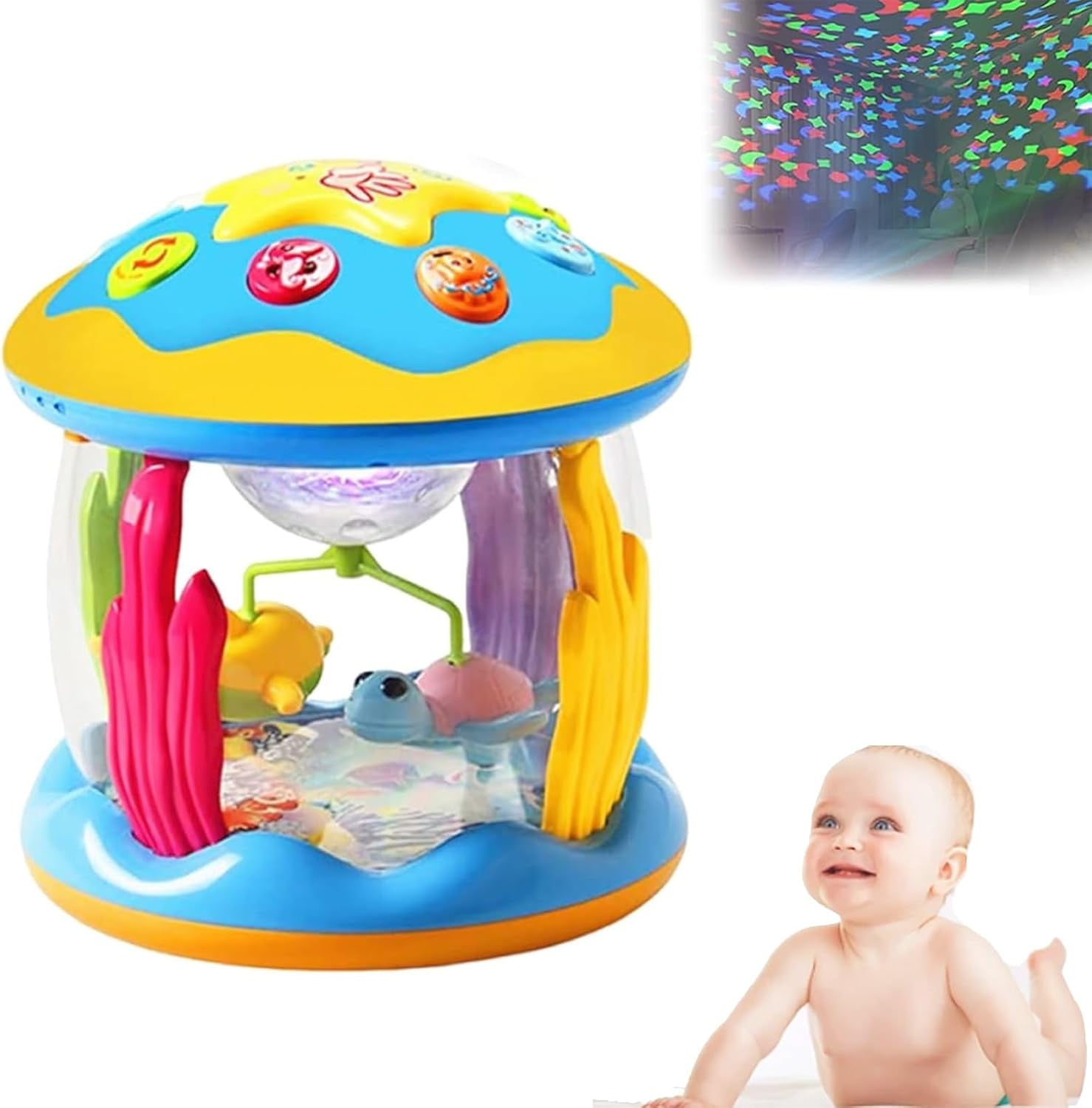 Baby Musical Learning Toys, 360 Rotating Light up Toy, Babies Ocean ...