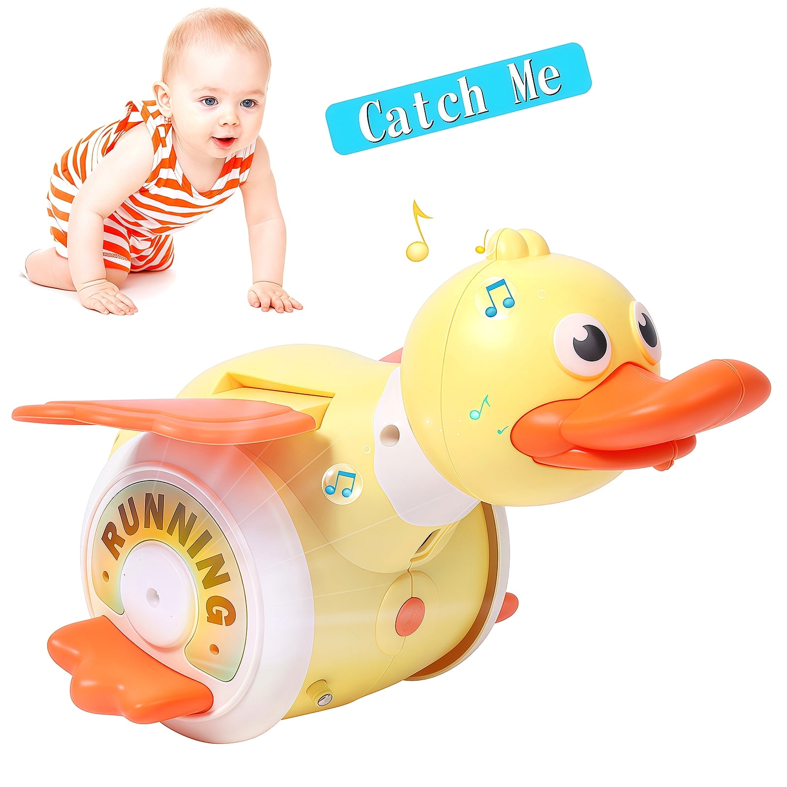Baby Musical Toys Foraging Duck, 360° Rotation, Stirring Wings, Dancing ...