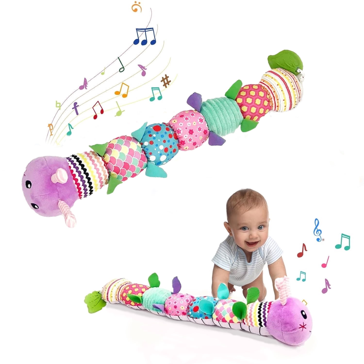 Baby Musical Worm Soft Infant Toy, Stuffed Animals for Newborn Toy ...