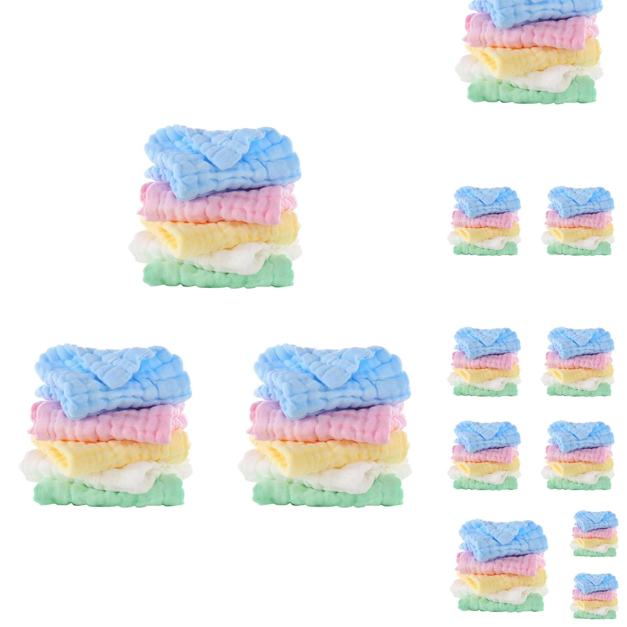 Baby Muslin Washcloths 5Pcs Soft Face Cloths For Newborn Absorbent Bath ...