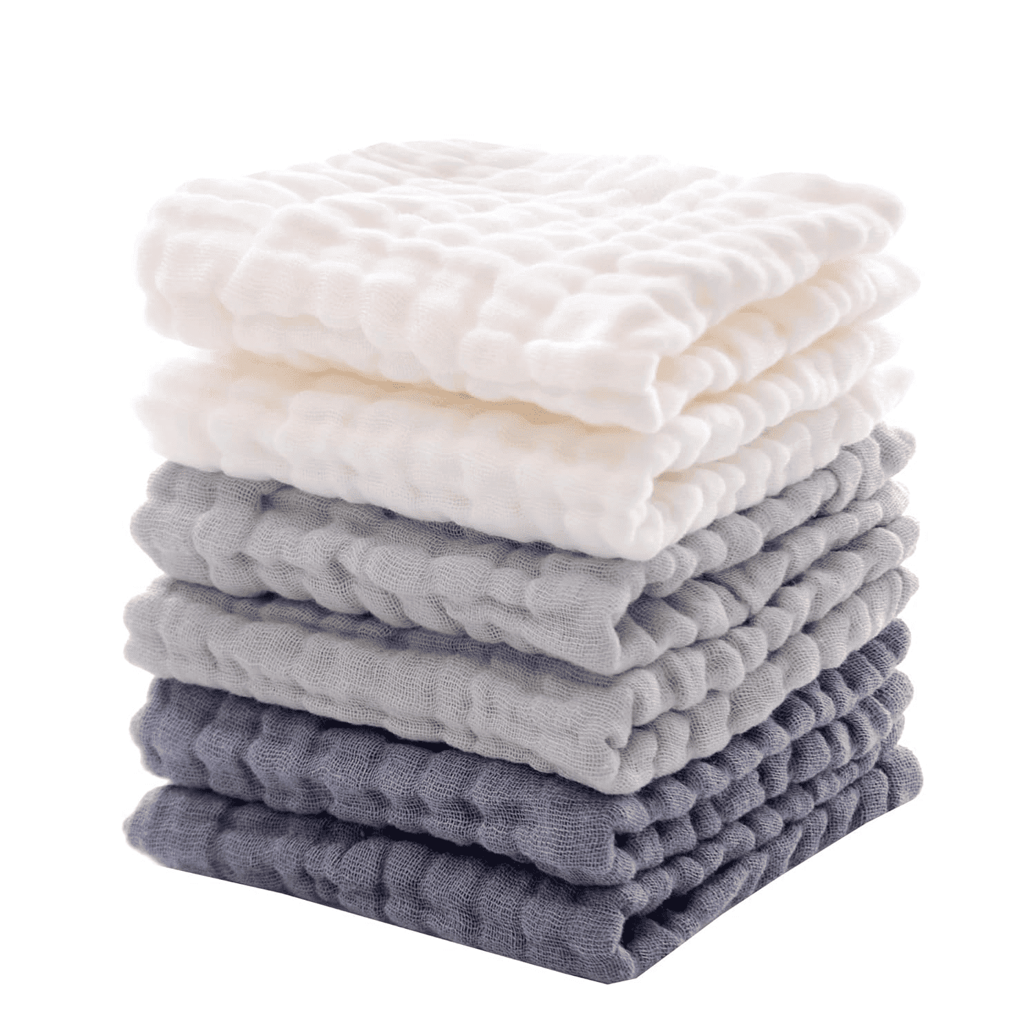 chocrria Muslin Baby Washcloths, Soft Absorbent Face Cloths, Multi ...