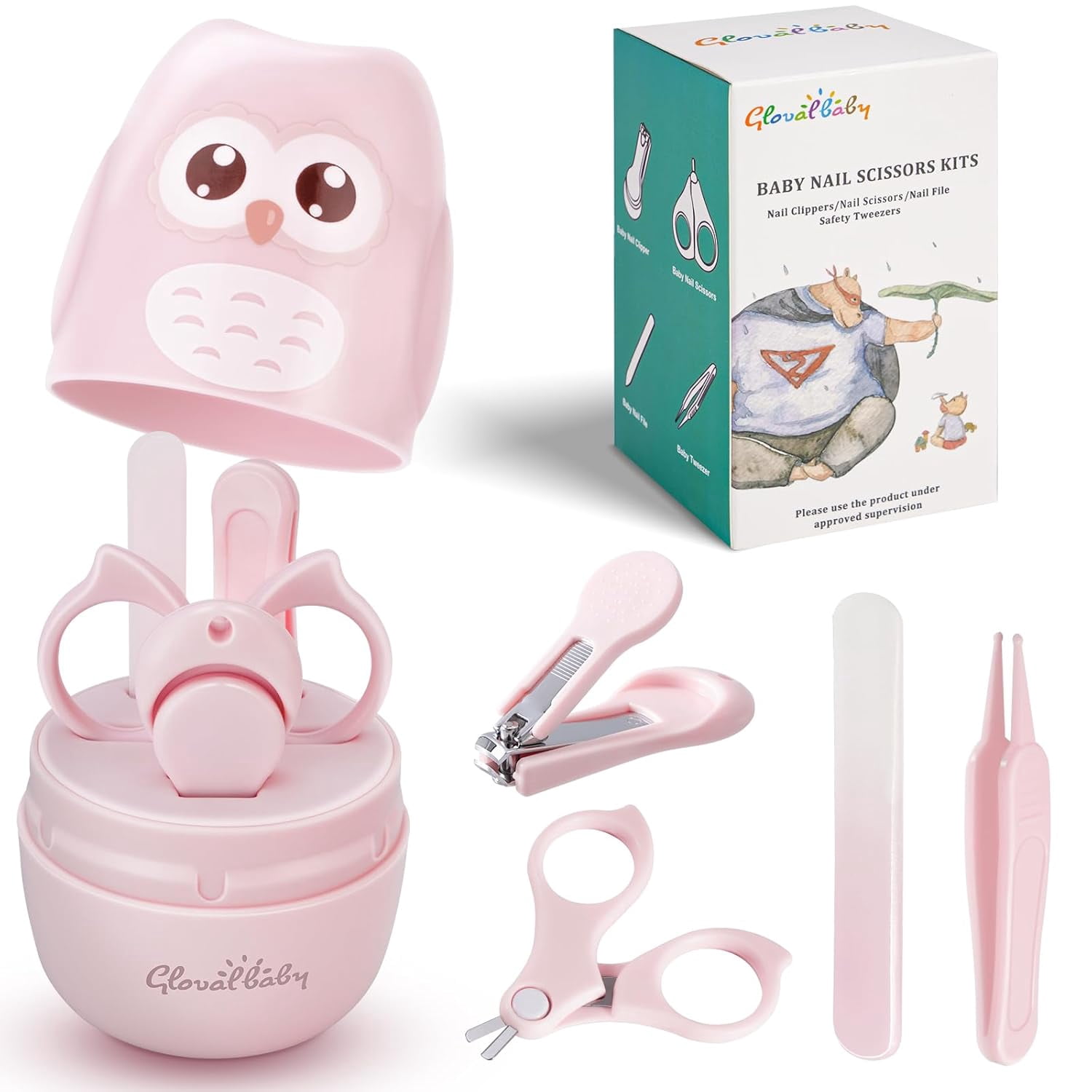 Baby Nail Kit, Baby Manicure Kit and Pedicure with Cute Owl Shape Case ...