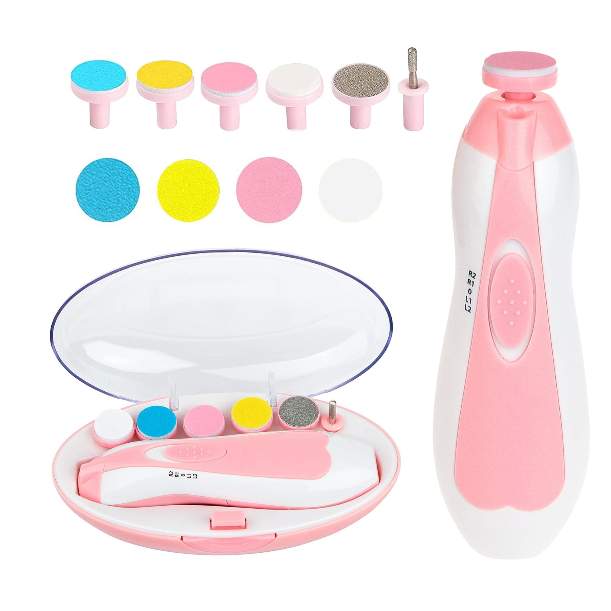 Baby Nail Trimmer Electric, Safe Baby Nail File with Light and 6 ...