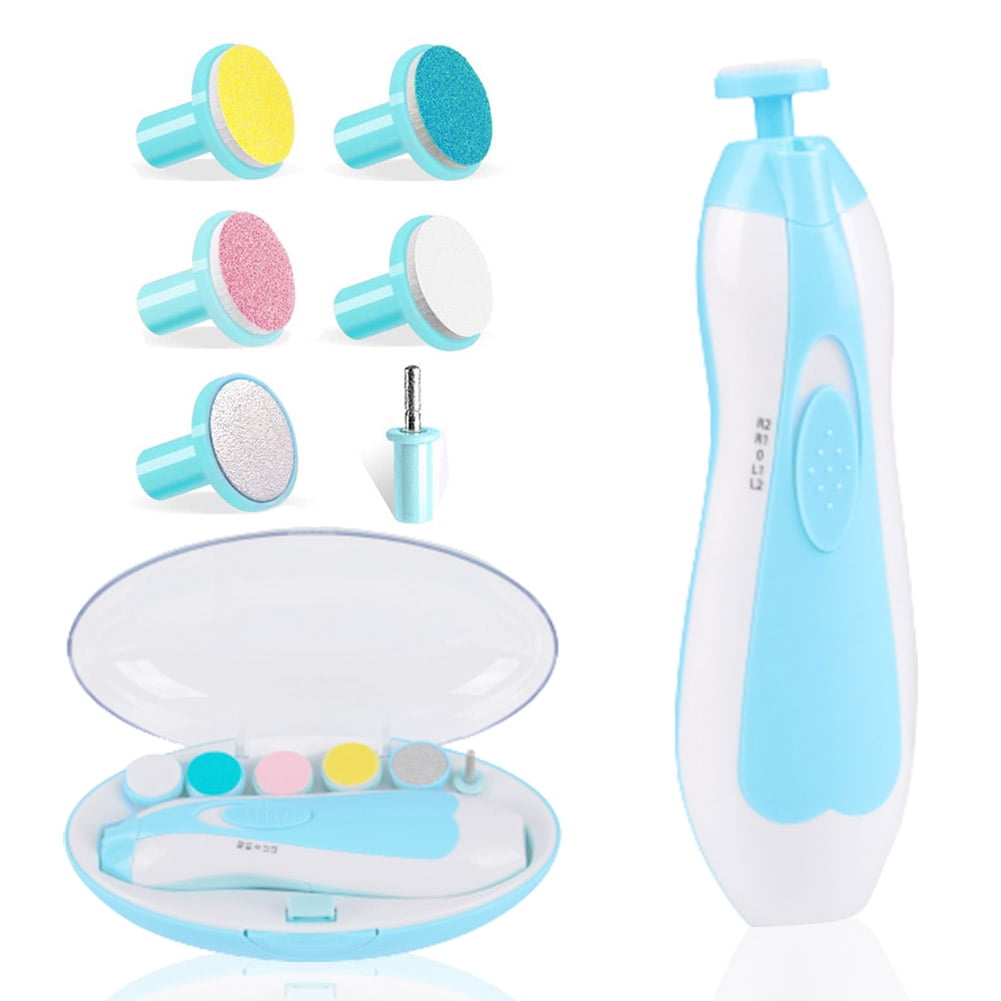 Baby Nail Trimmer Nail Clipper Baby Nail File Electric LED-Light with 6 ...