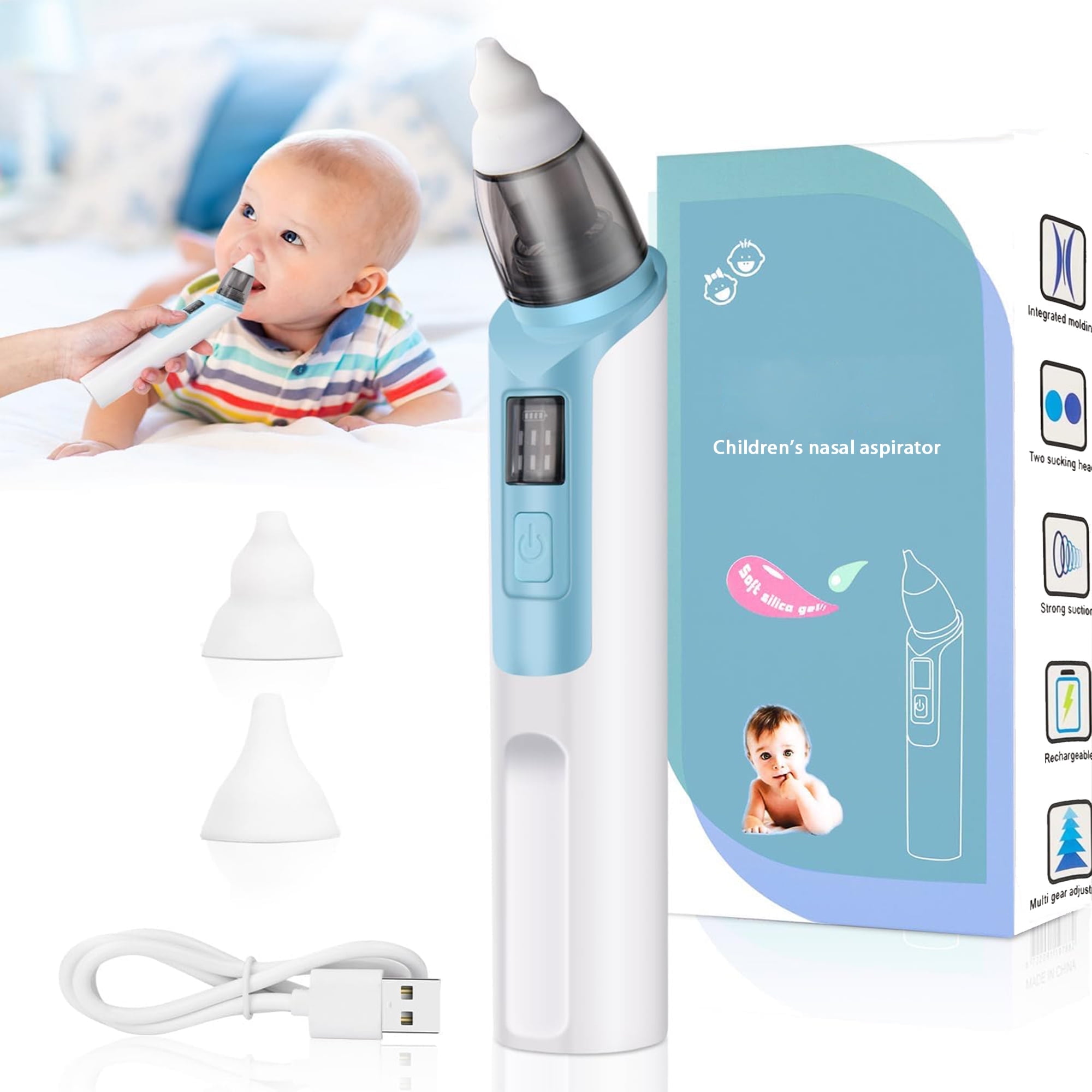 Baby Nasal Aspirator Rechargeable infant nasal aspirator for Babies ...