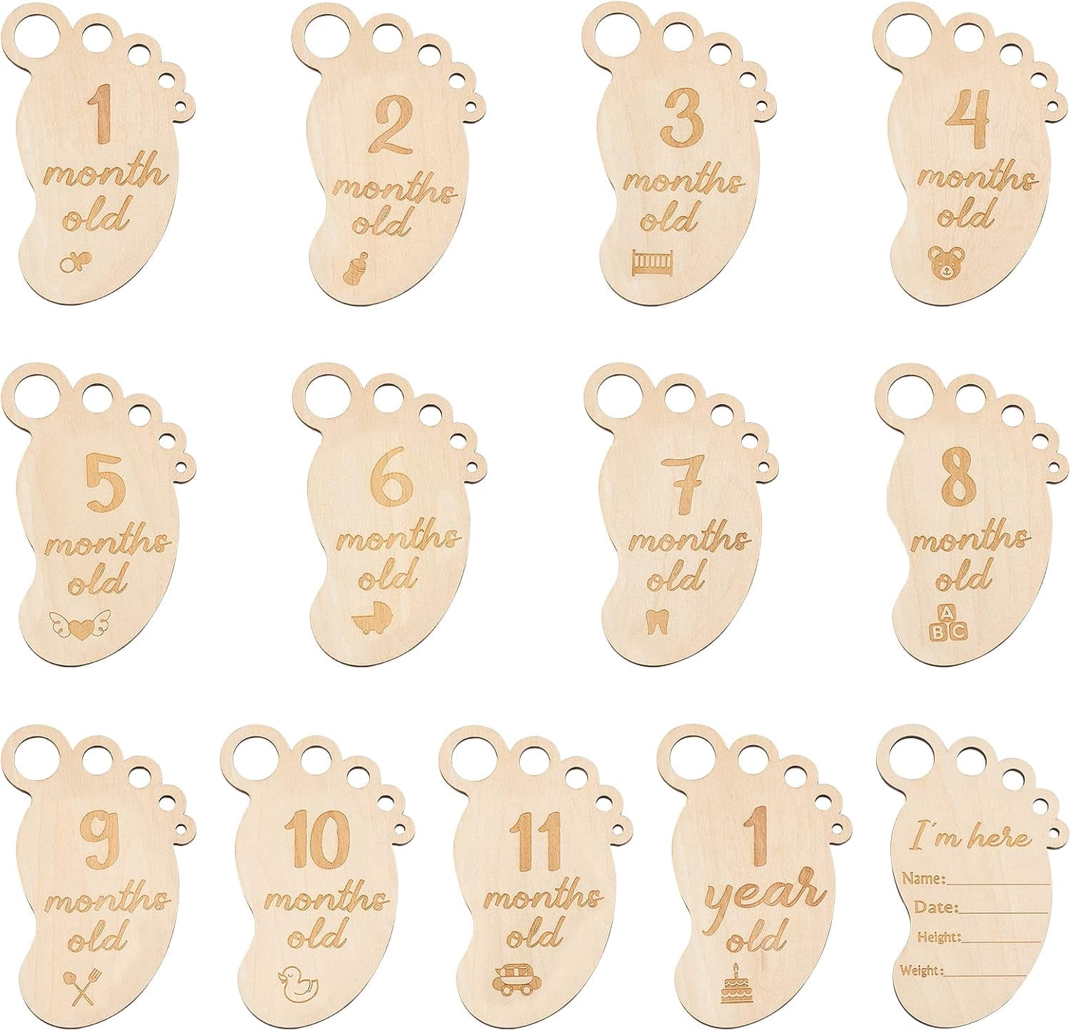 Baby Newborn Announcement Sign Baby Growth Milestone Sign Wooden Baby ...