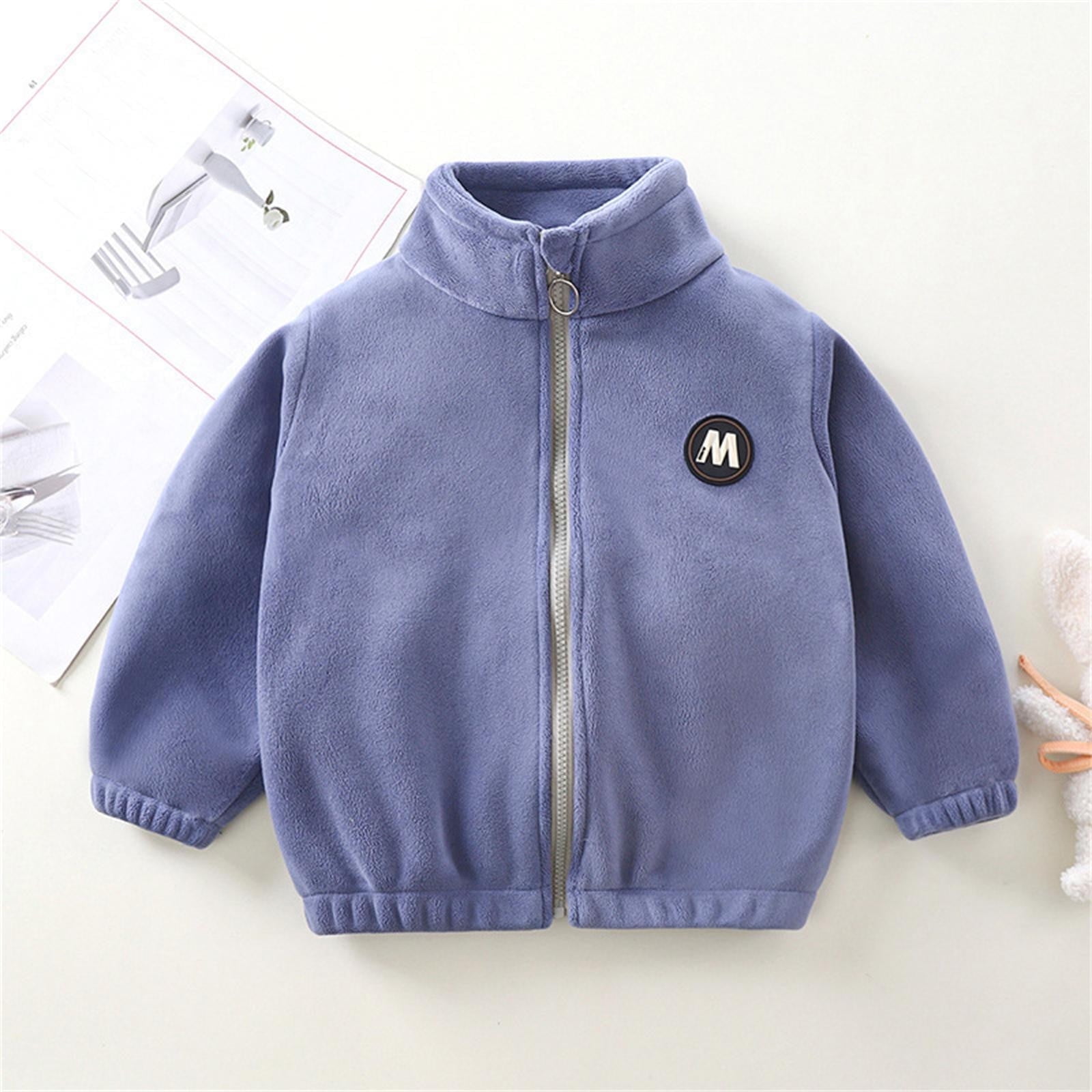 Baby Warm Jacket Cute Cartoon Printed Solid Long Sleeve Soft ...