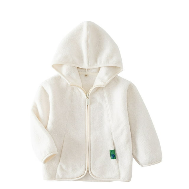 Baby Warm Jacket with Hooded Cute Cartoon Printed Solid Long Sleeve ...