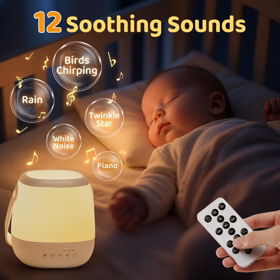Baby Night Light Sound Machine,35 Colors+12 White Noise Machine+Egg ...
