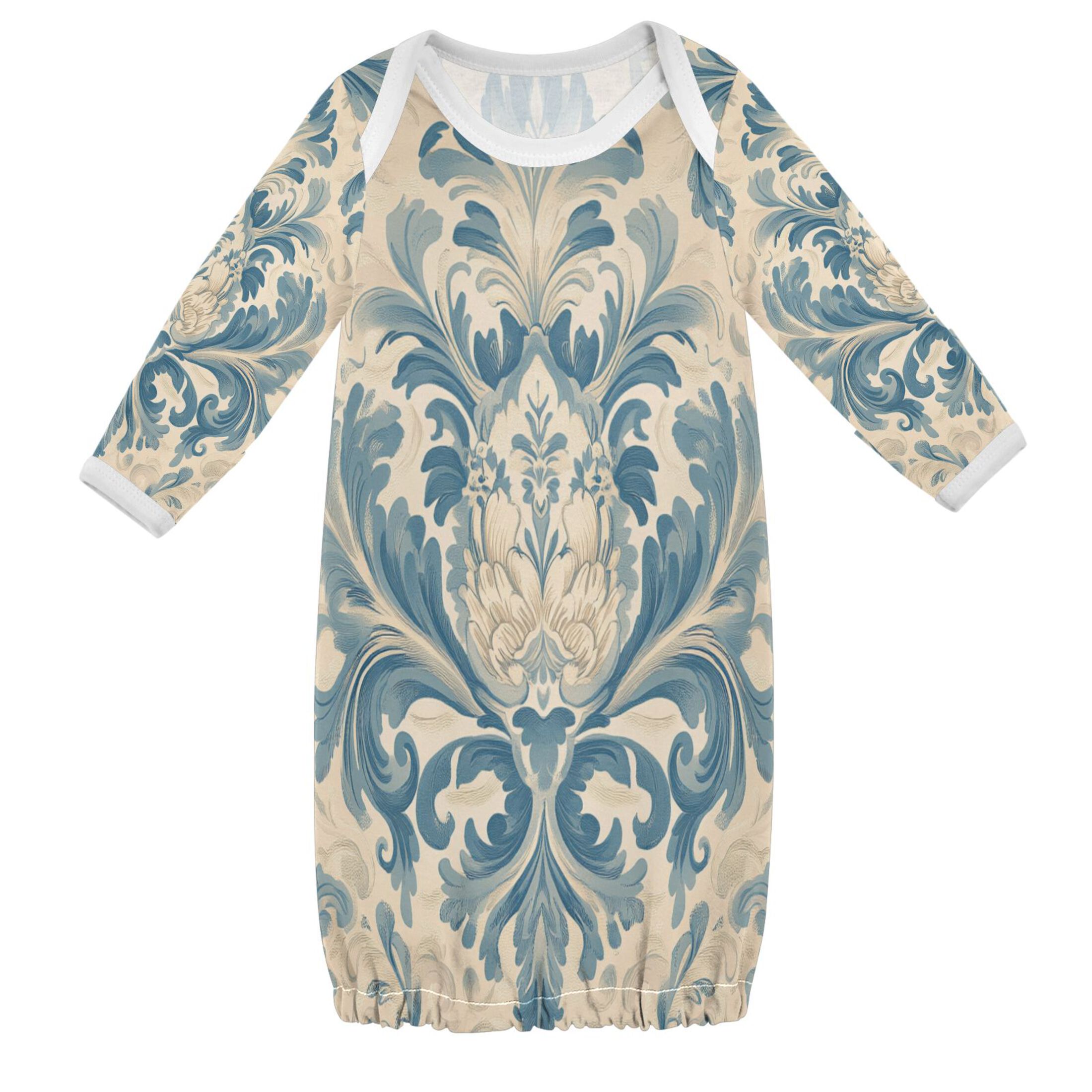 Baby Night dress Cartoon Creative Classic Indigo Scroll PatterSleepwear ...