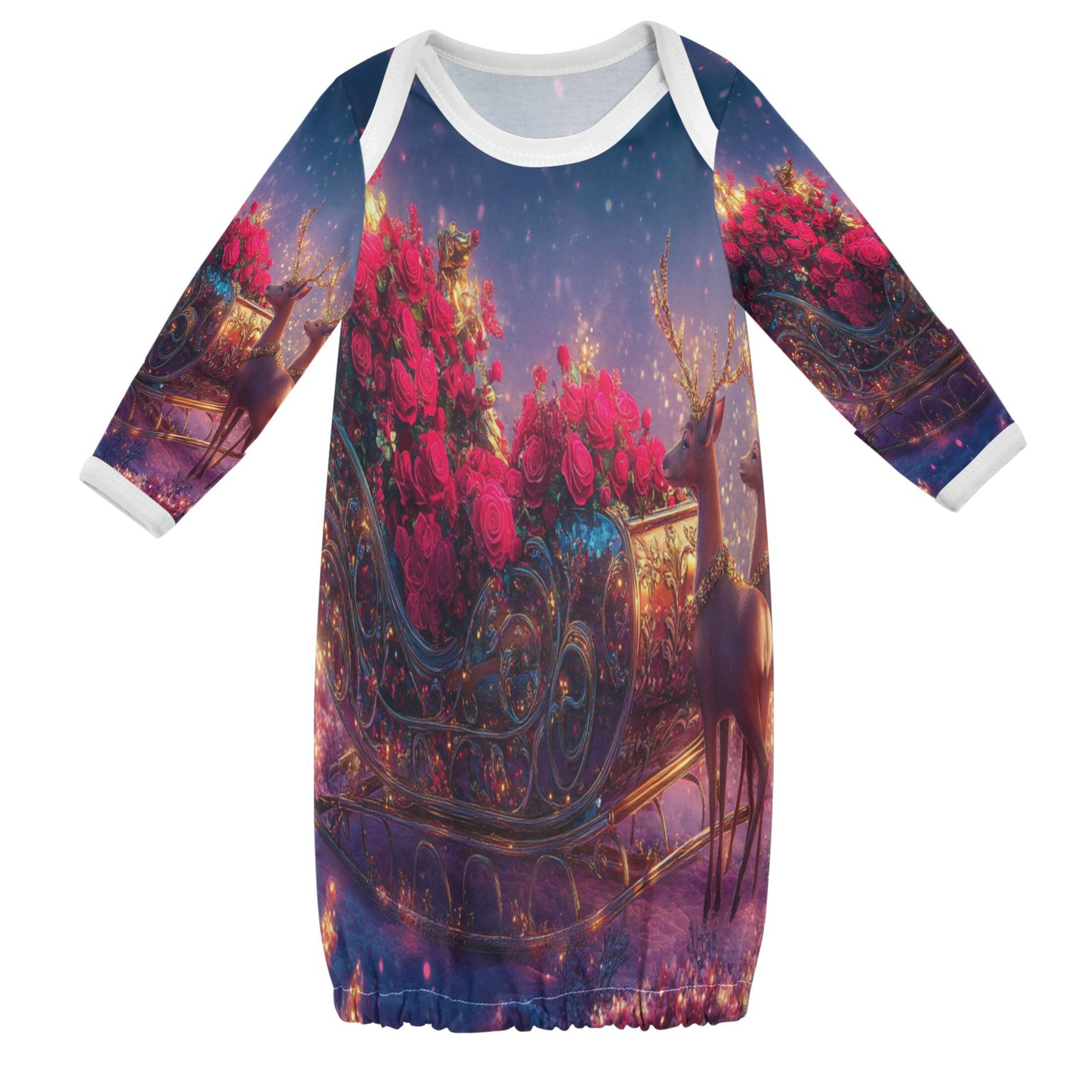 Baby Night dress Cartoon Creative Festive Sleigh with Roses ...