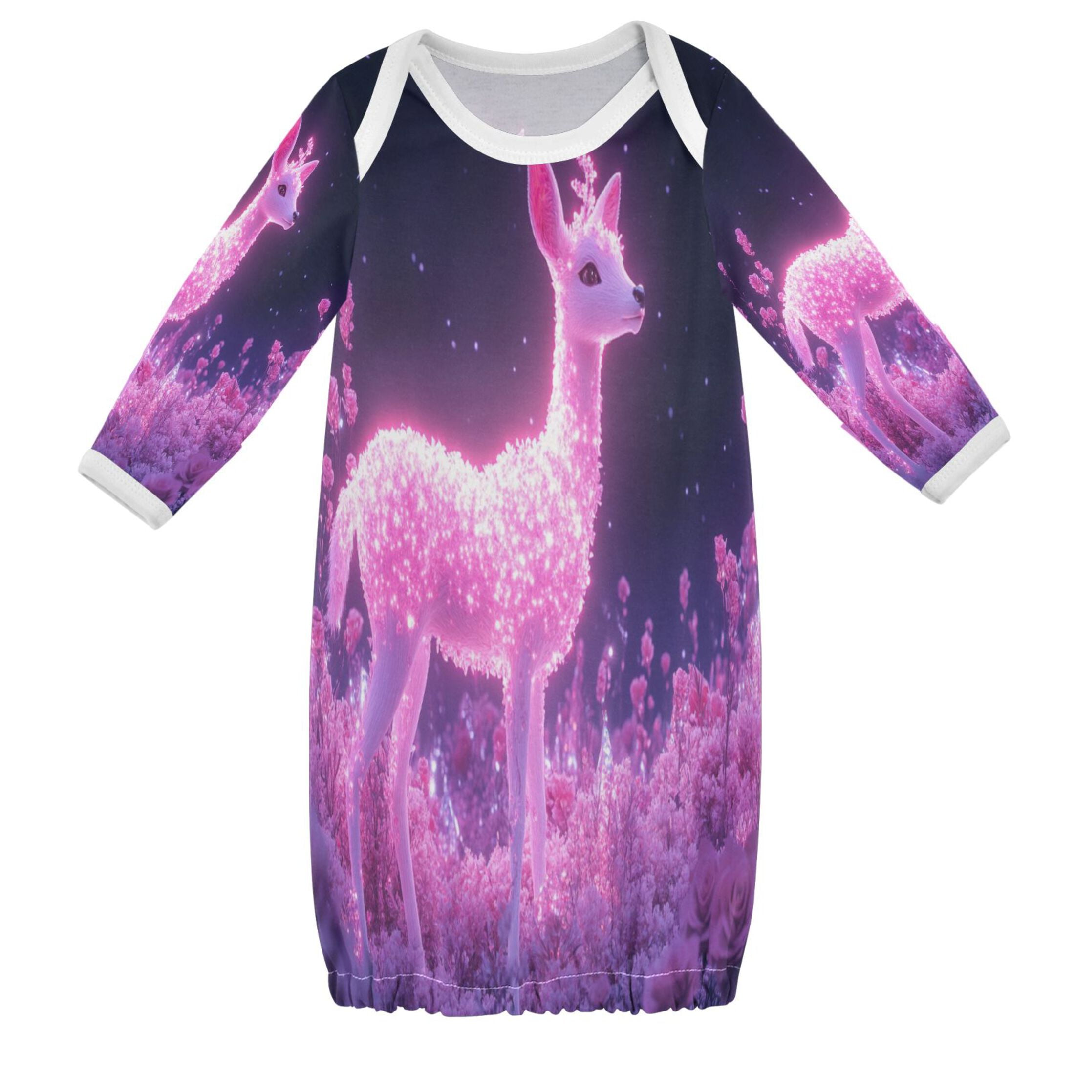 Baby Night dress Cartoon Creative Glowing Deer in Pink ForestSleepwear ...