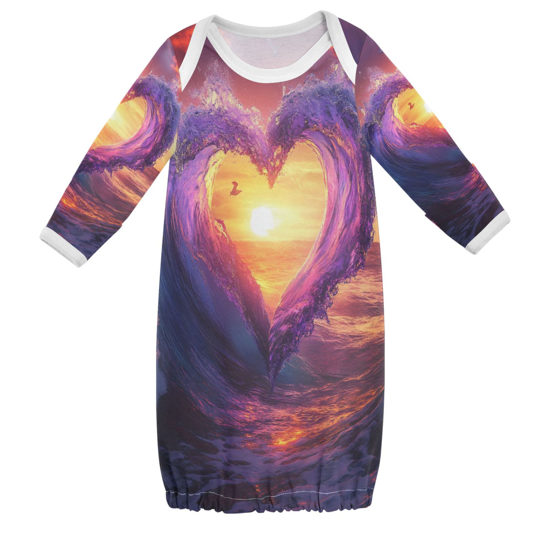 Baby Night dress Cartoon Creative Heart-shaped Wave DrawingSleepwear ...