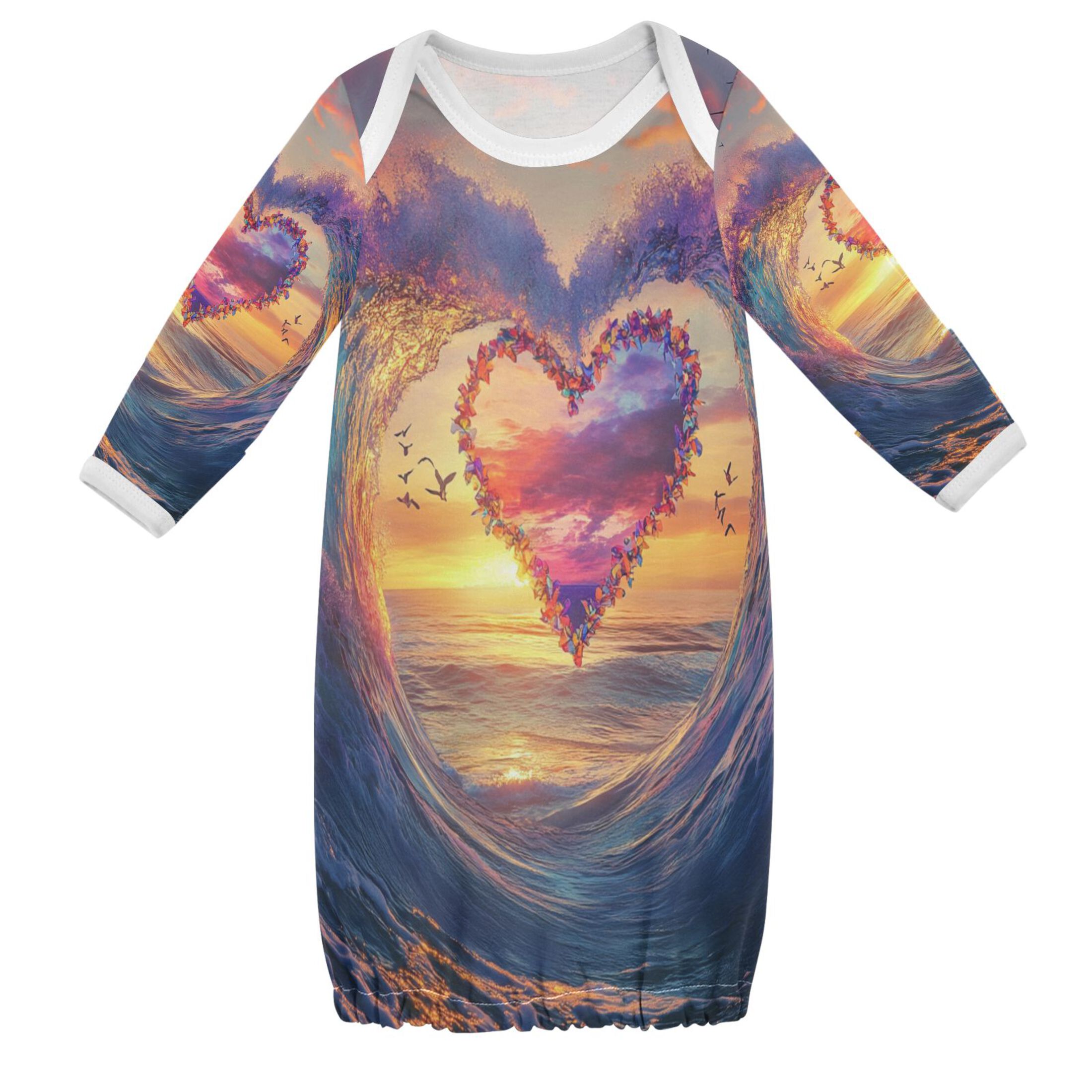 Baby Night dress Cartoon Creative Heart-shaped Wave PlantingSleepwear ...