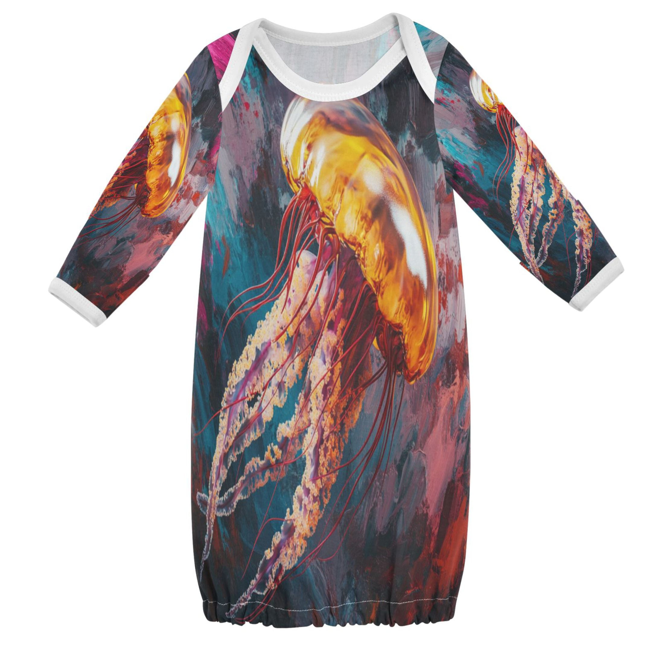 Baby Night dress Cartoon Creative Jellyfish Colorful ArtSleepwear ...