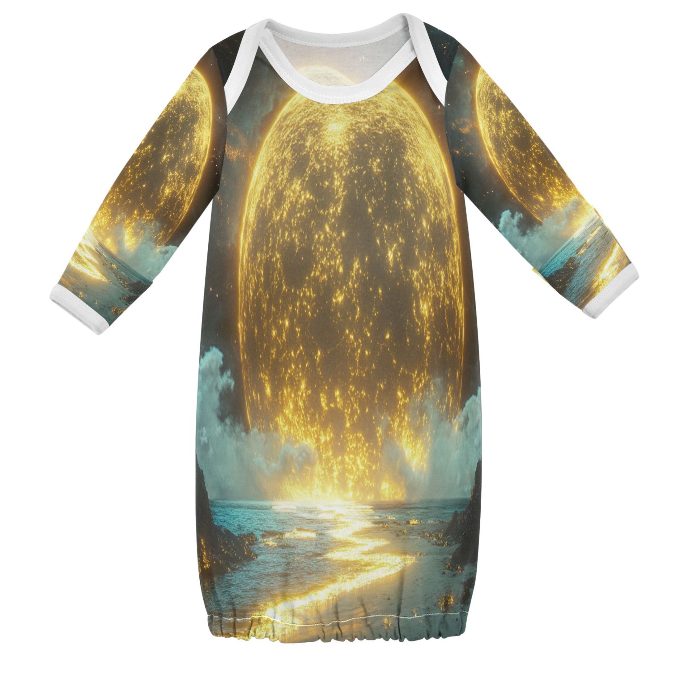 Baby Night dress Cartoon Creative Moonlit Ocean ReflectionSleepwear ...
