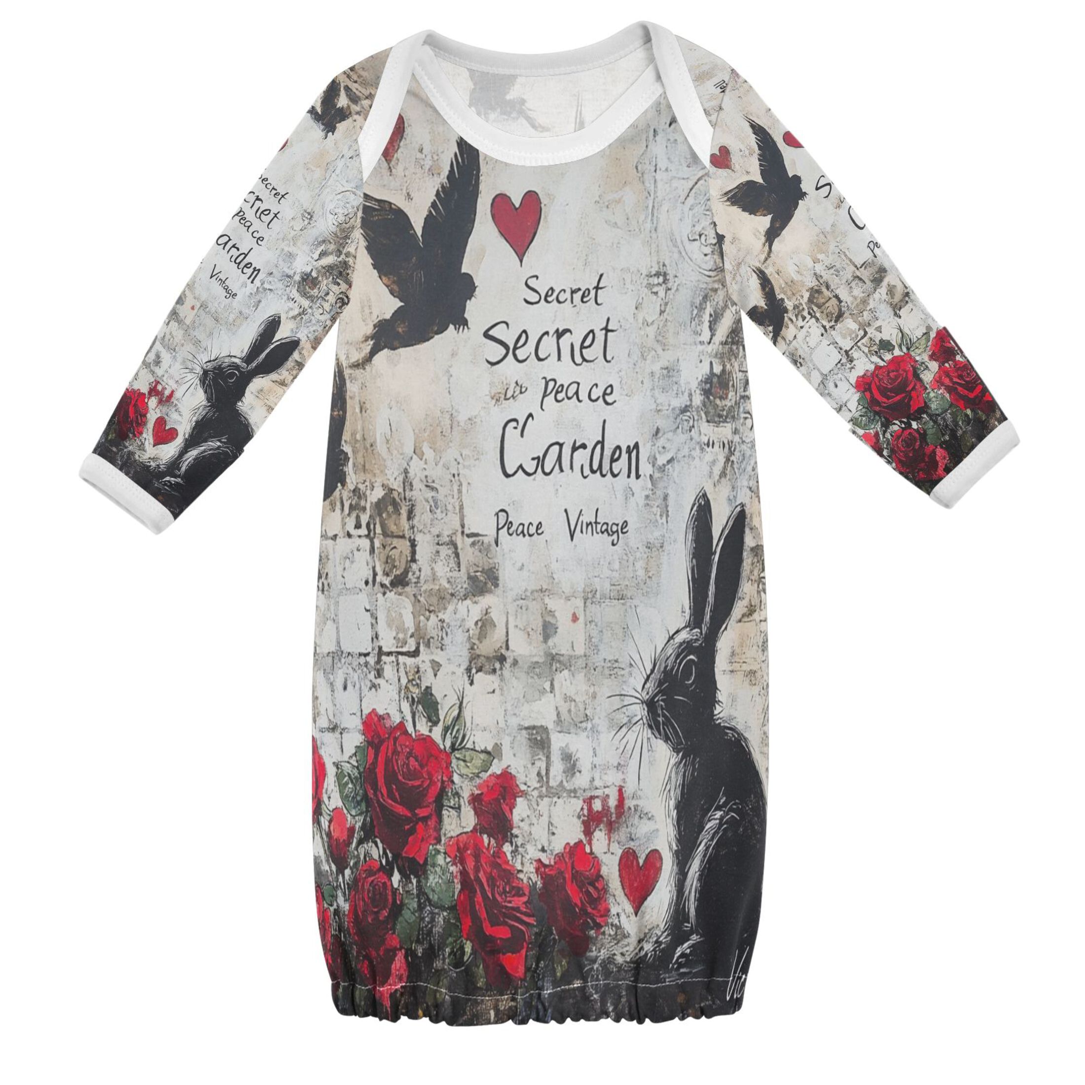 Baby Night dress Cartoon Creative Oil Rabbit Painting Sleepwear Outfits ...