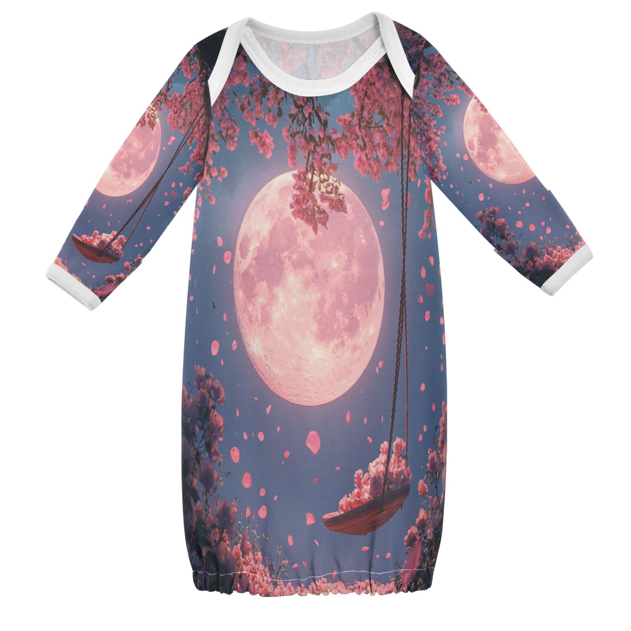 Baby Night dress Cartoon Creative Pink Moon PatternSleepwear Outfits ...