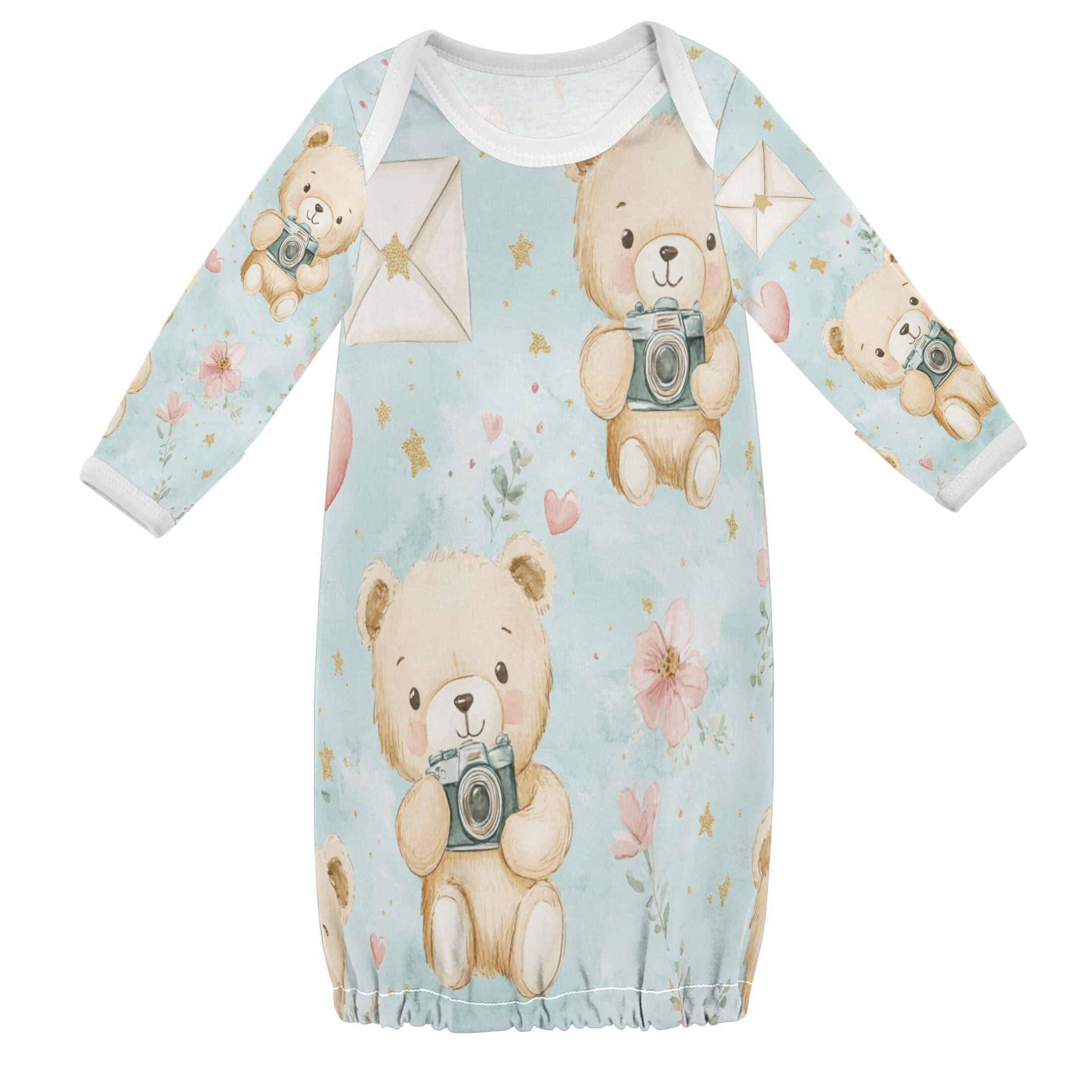 Baby Night dress Cartoon Creative Playful Bears with HeartsSleepwear ...