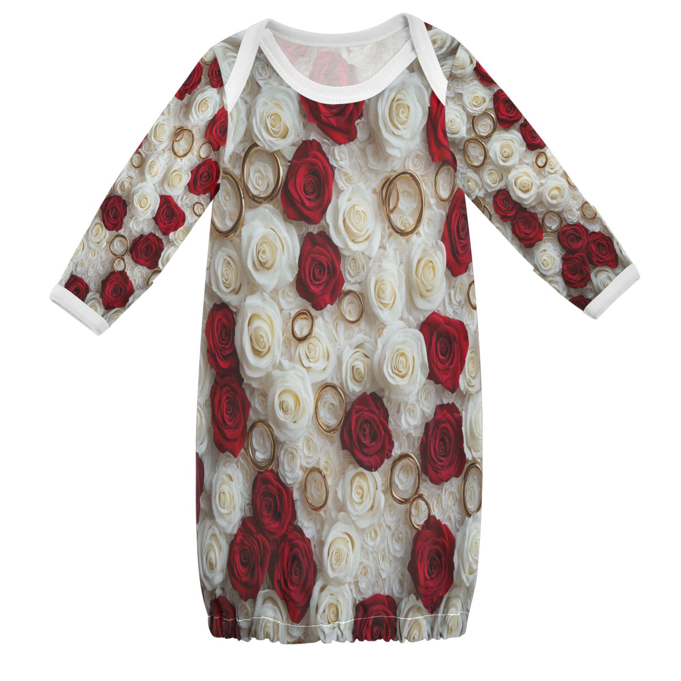 Baby Night dress Cartoon Creative Red and White Roses RingsSleepwear ...