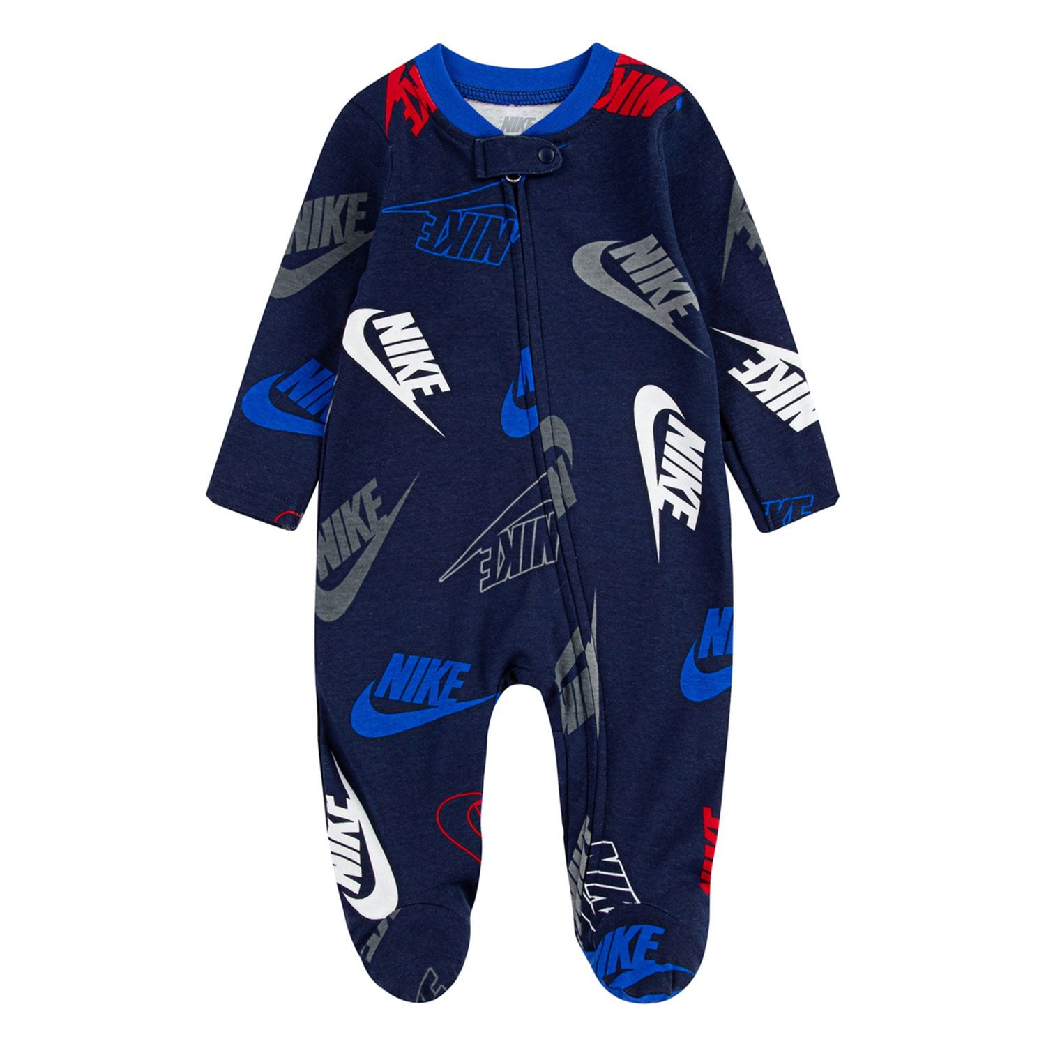 Newborn Baby Nike Logo Full-Zip Footed One Piece Coverall Color ...