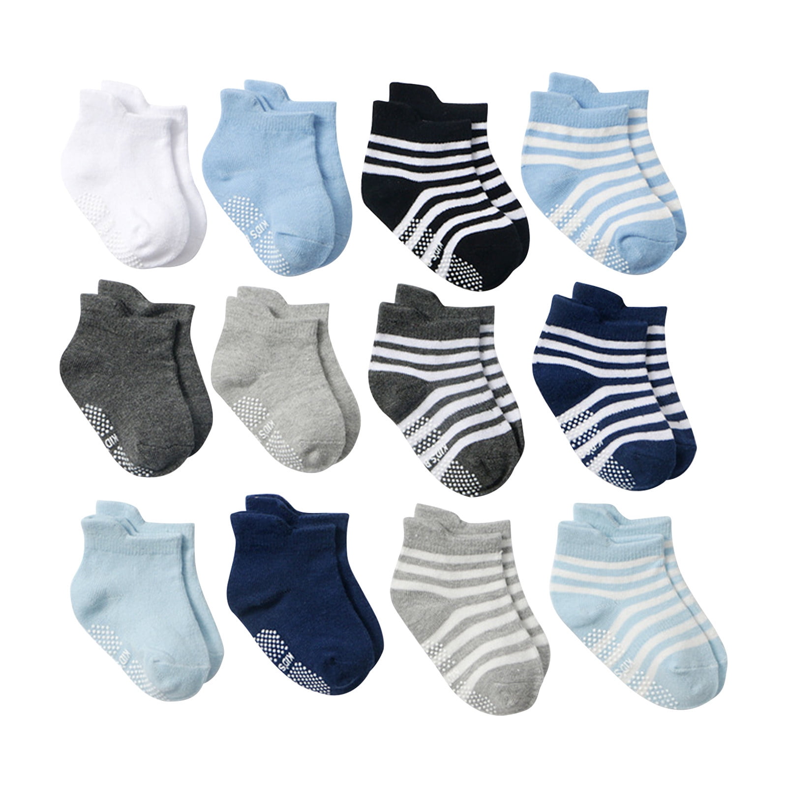 Baby Non Slip Grip Ankle Socks with Non Skid Soles for Infants Toddlers ...