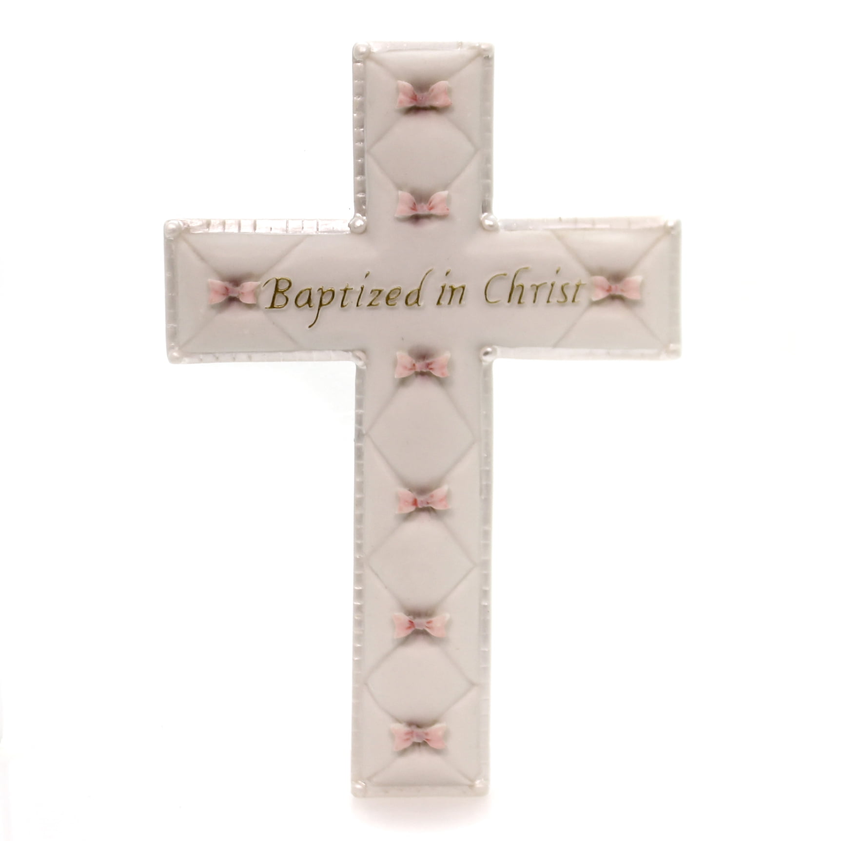 Baby Nursery "Baptized in Christ" Baptism Wall Cross (Baby Girl - Pink ...