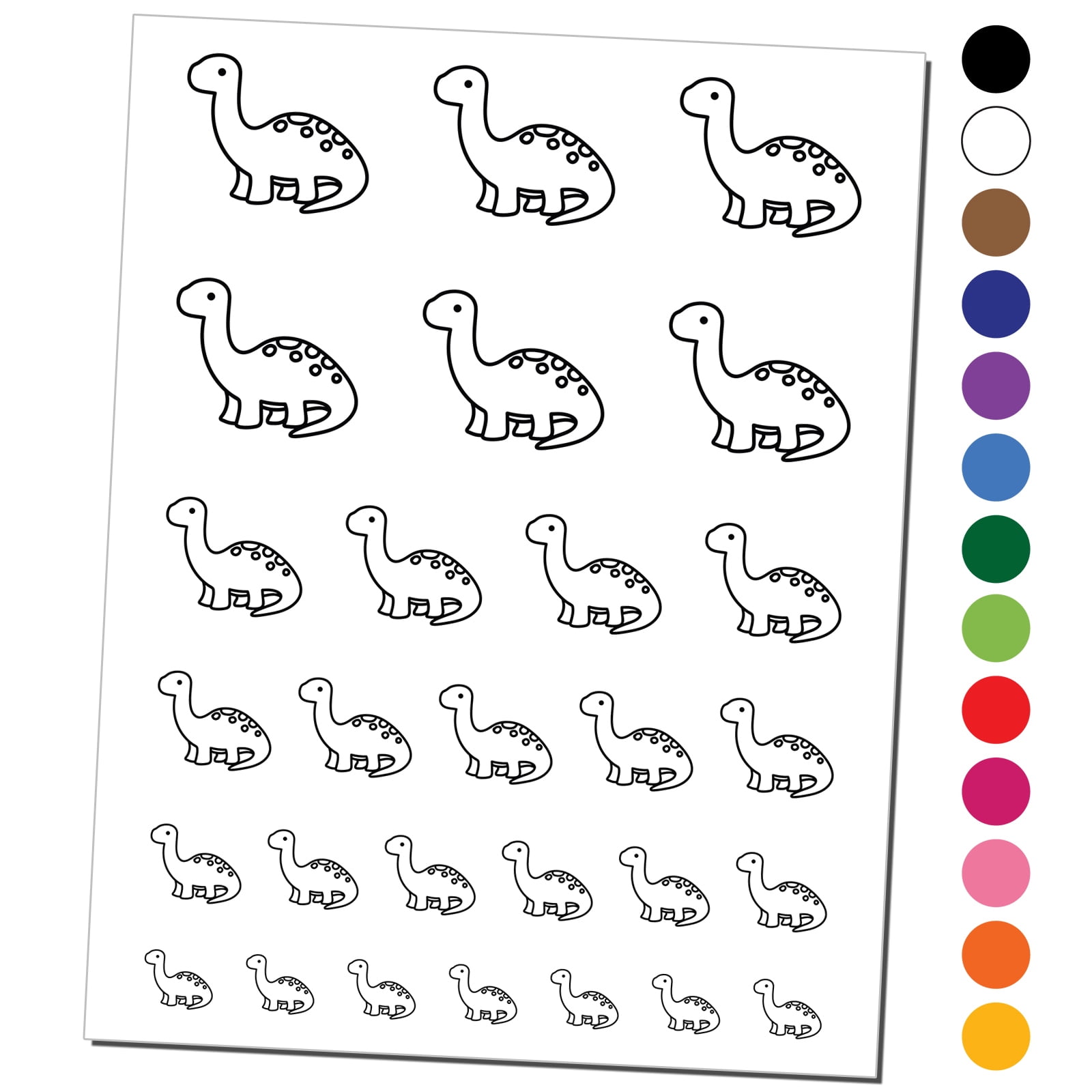 Baby Nursery Brontosaurus Dinosaur Water Resistant Temporary Tattoo Set ...