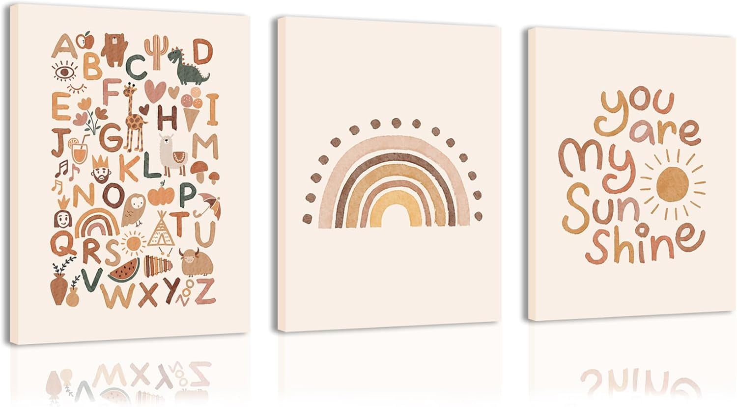 Baby Nursery Girl Wall Art Set of 3 You Are My Sunshine Wall Decor Boho ...