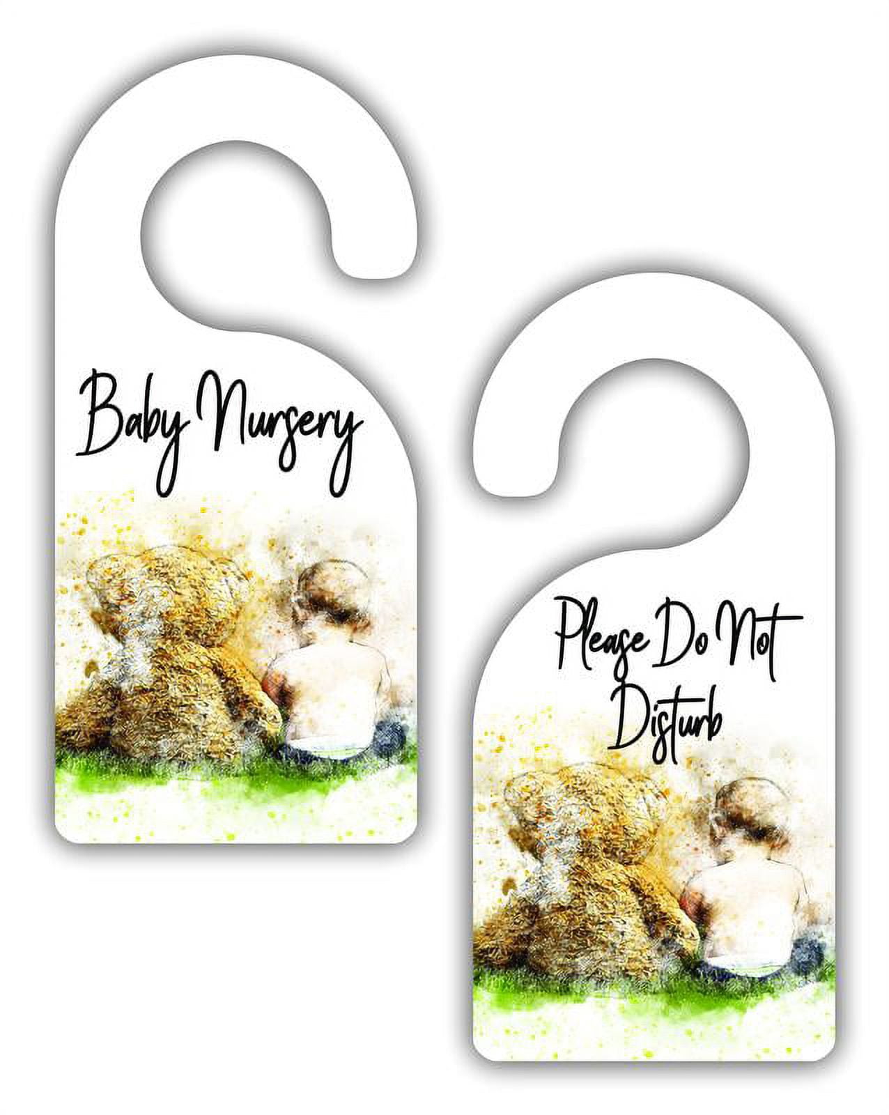 Baby Nursery - Please Do Not Disturb - Watercolor Baby and Teddy ...