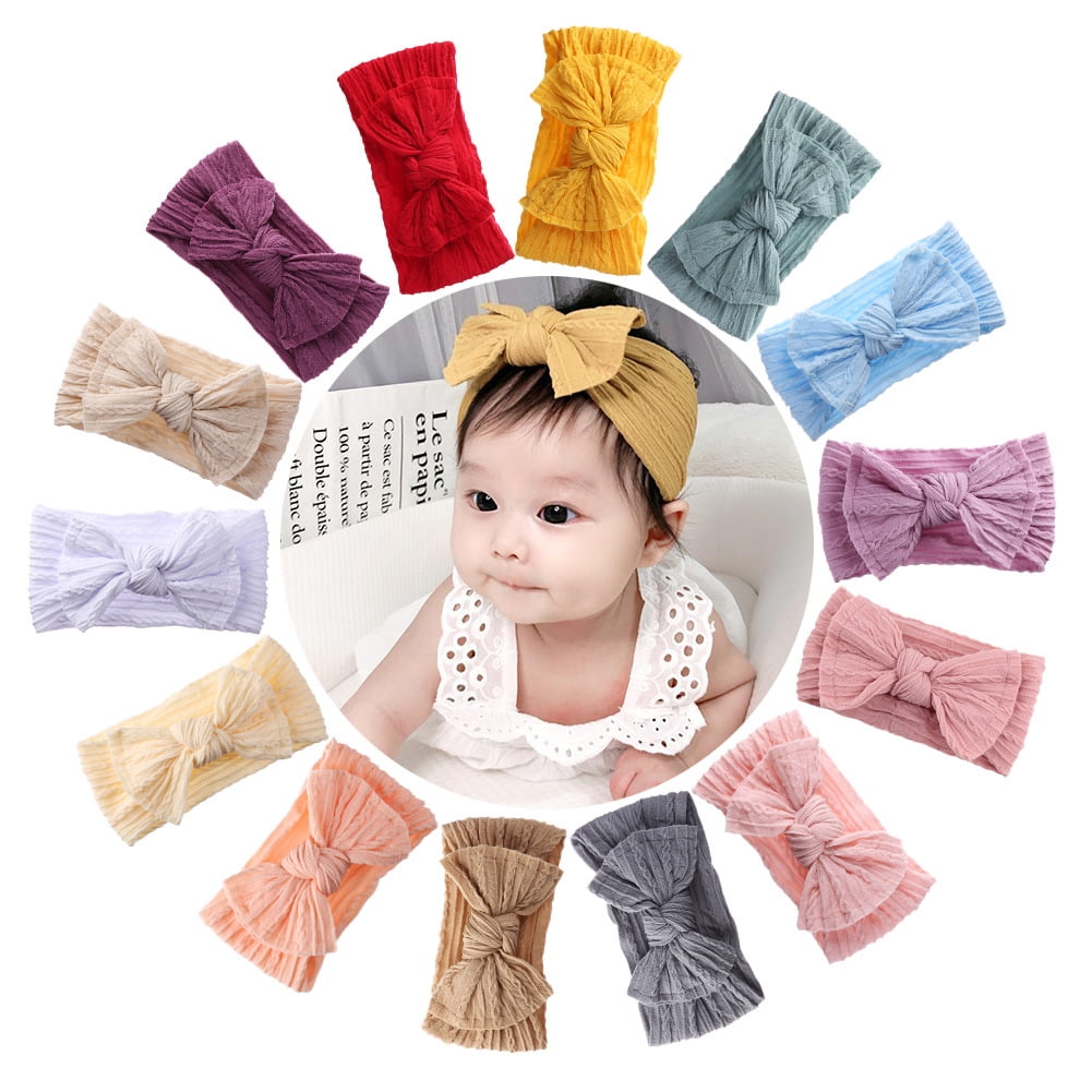 Baby Nylon Headbands Hair Bows Elastics Handmade Hair Accessories for ...