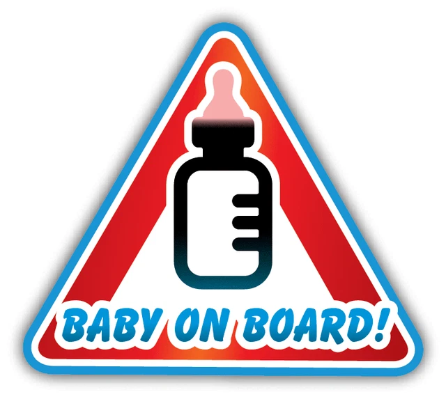 Baby On Board Bottle Warning Sign Sticker Phone Decal Water Bottle ...