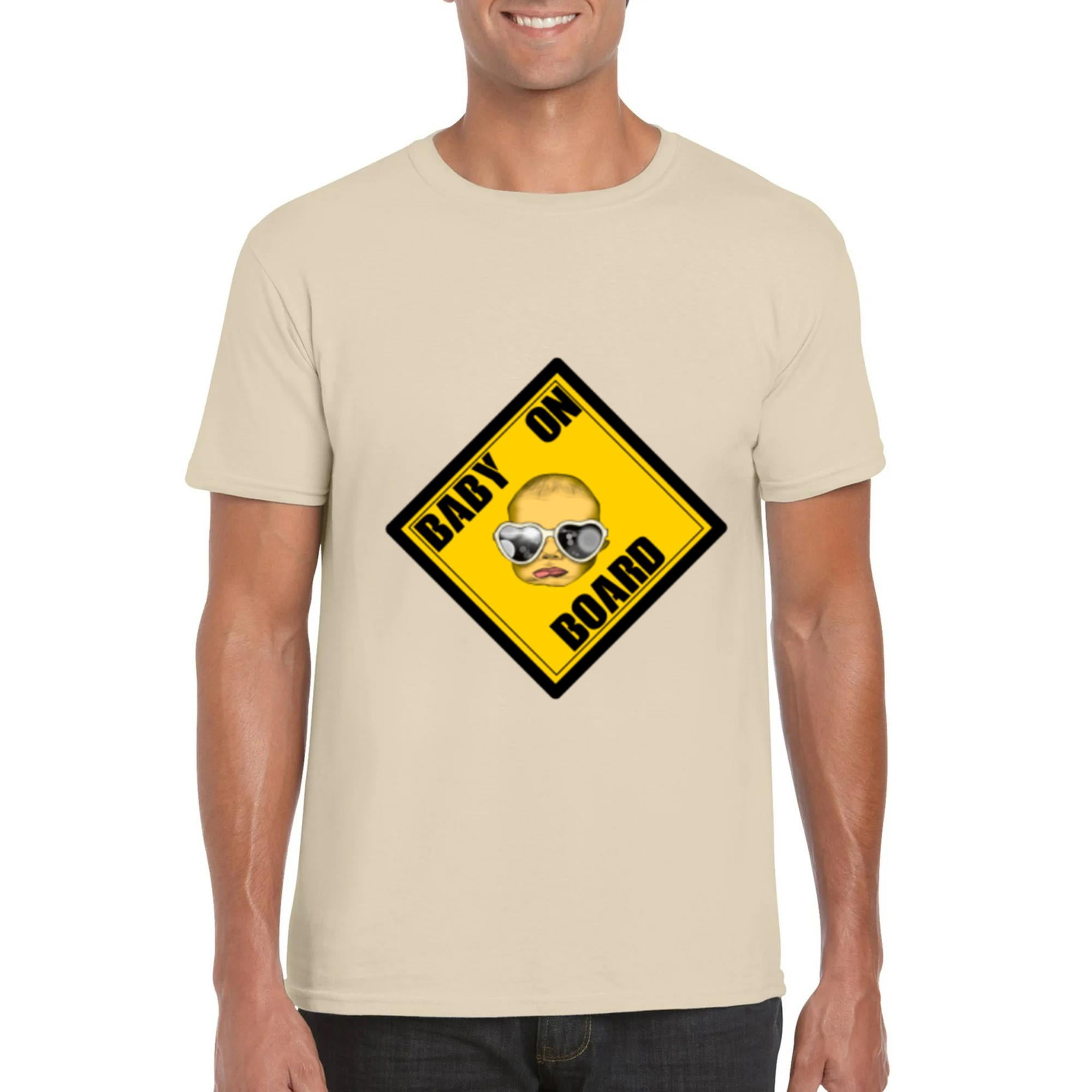 Baby On Board Caution Sign Pregnancy New Mom Expecting T-Shirt, for men ...