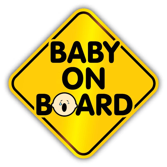 Baby On Board Cry Warning Sign Sticker Phone Decal Water Bottle ...